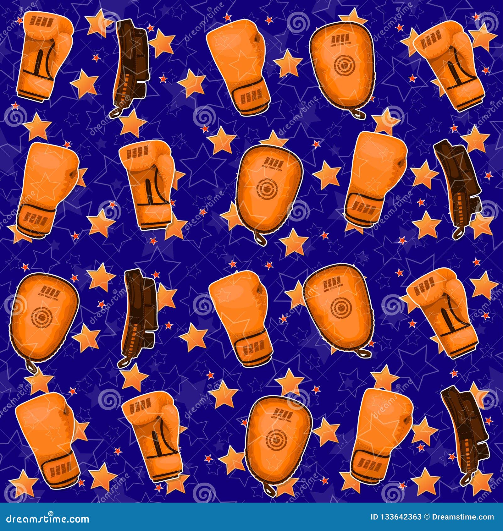 Seamless Pattern on the Boxing Theme. Stock Illustration - Illustration ...