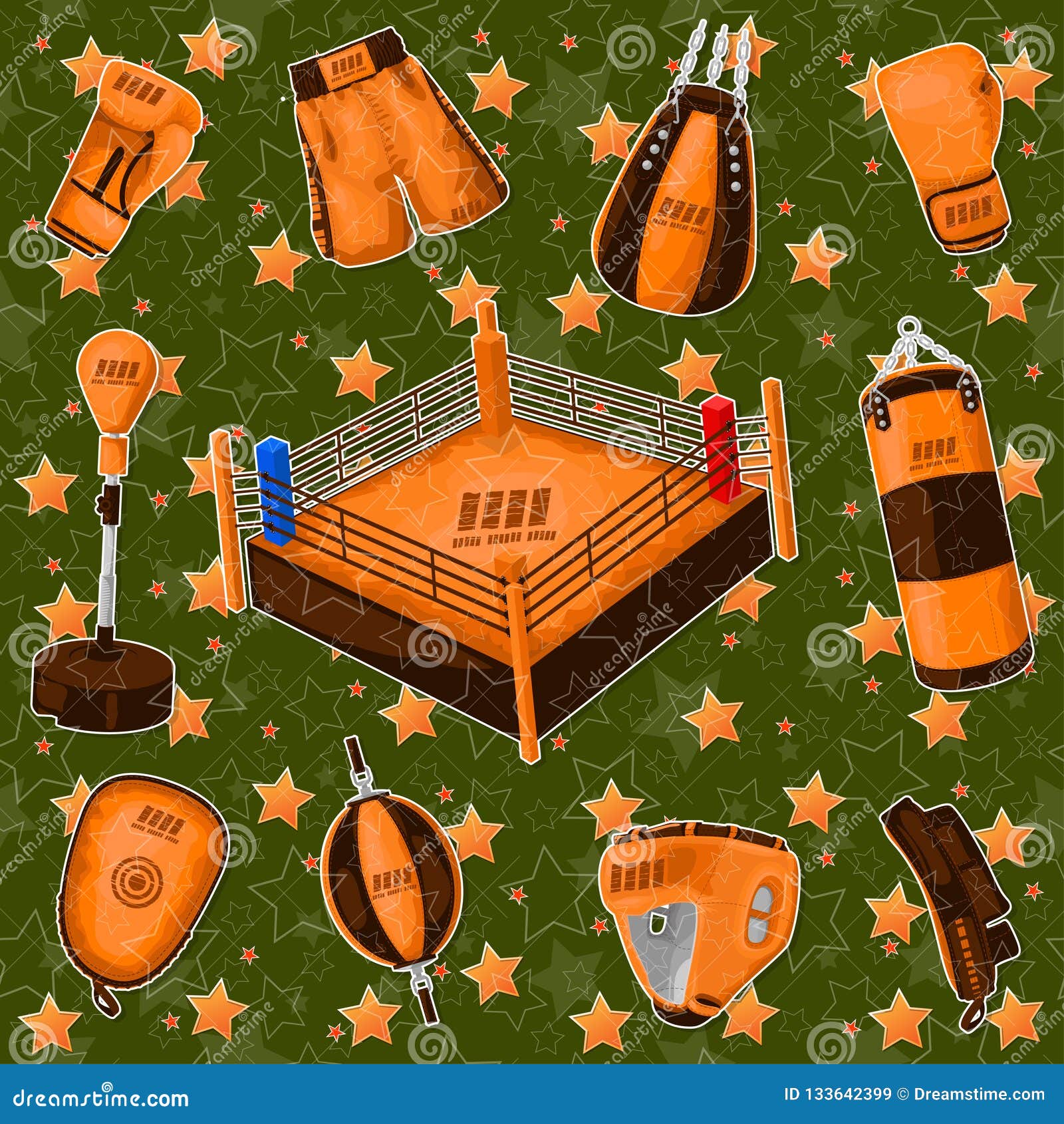 Seamless Pattern on the Boxing Theme. Stock Illustration - Illustration ...