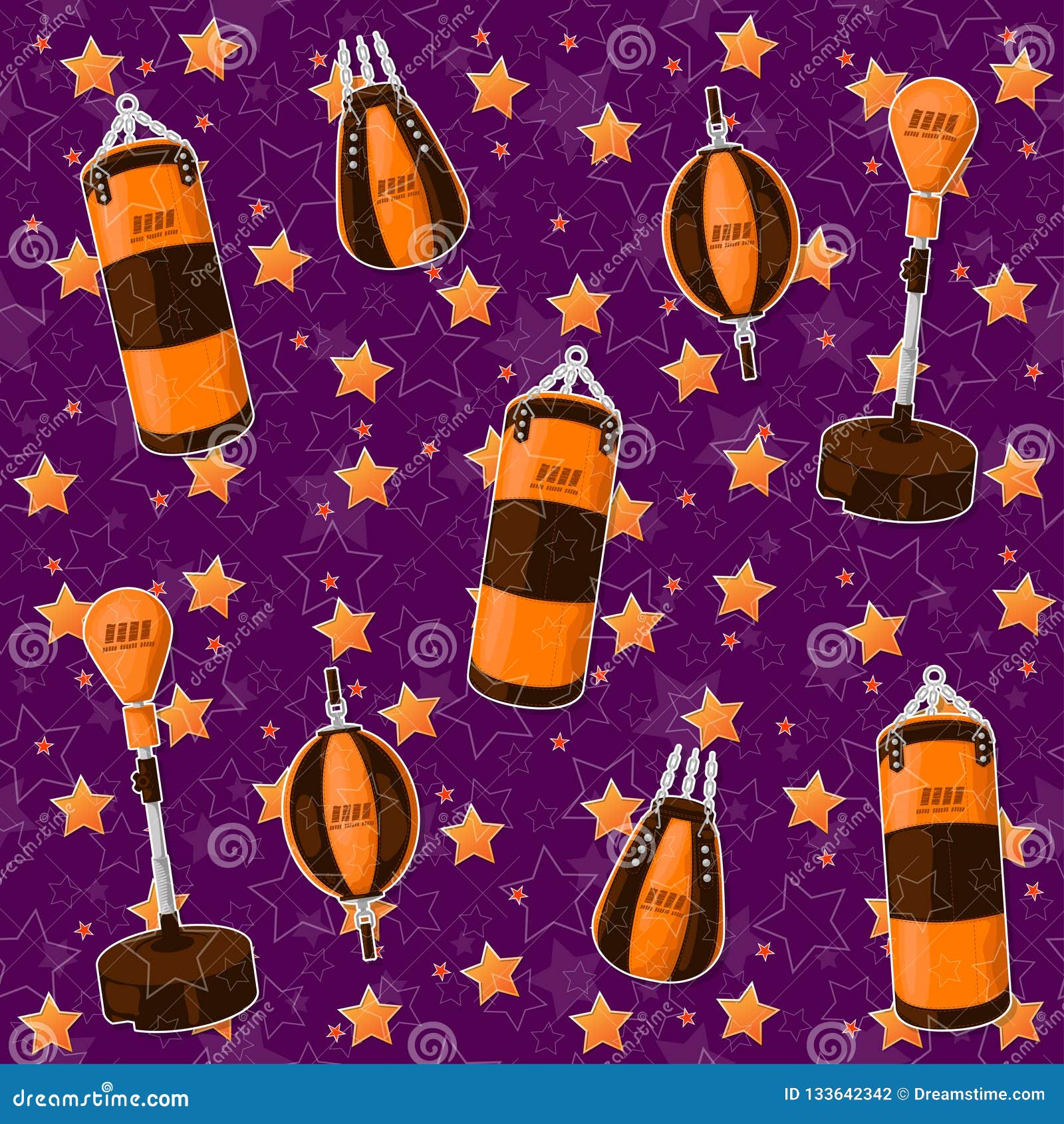 Seamless Pattern on the Boxing Theme. Stock Illustration - Illustration ...