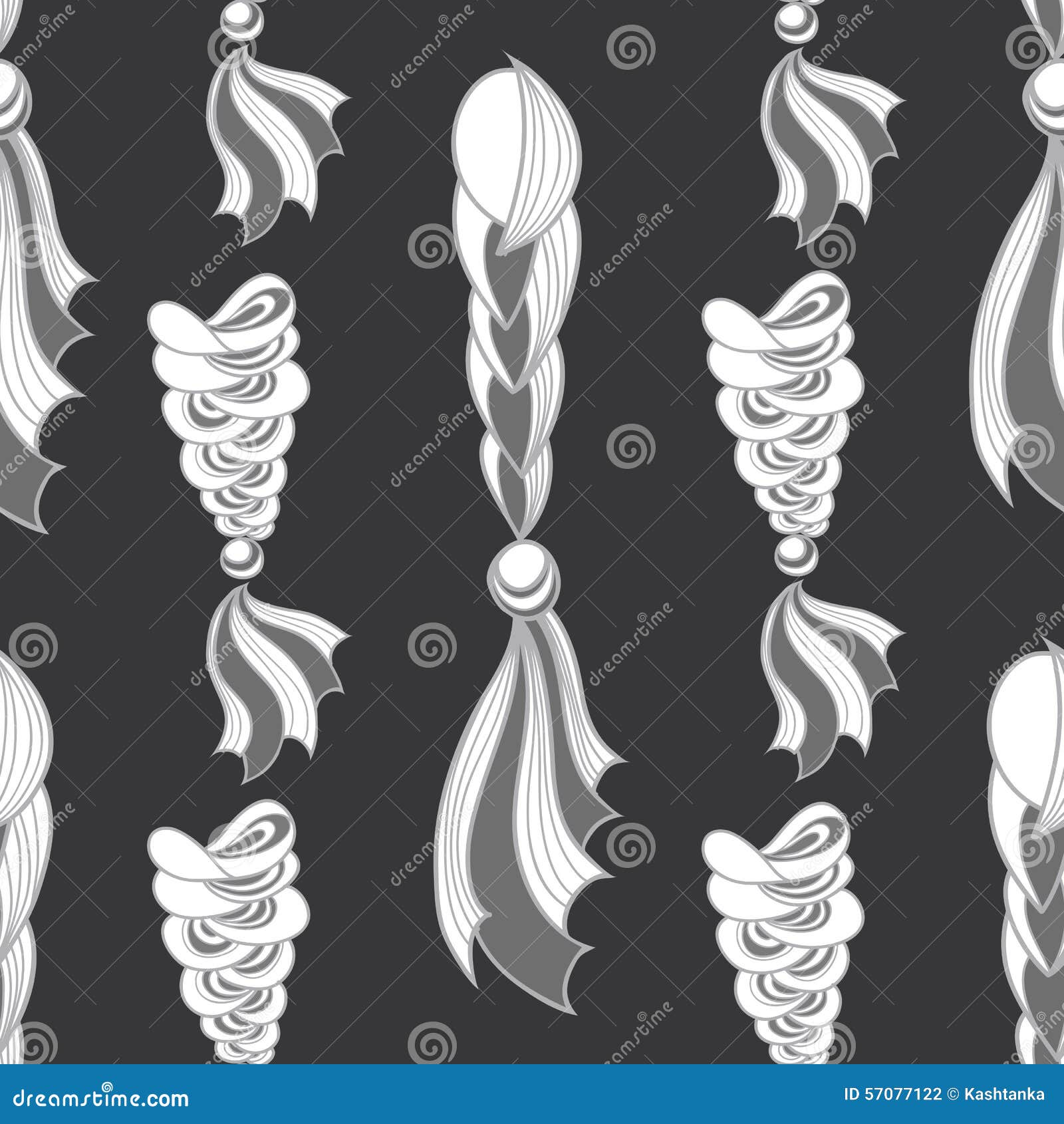 Seamless Pattern with Braids Stock Vector - Illustration of outline ...