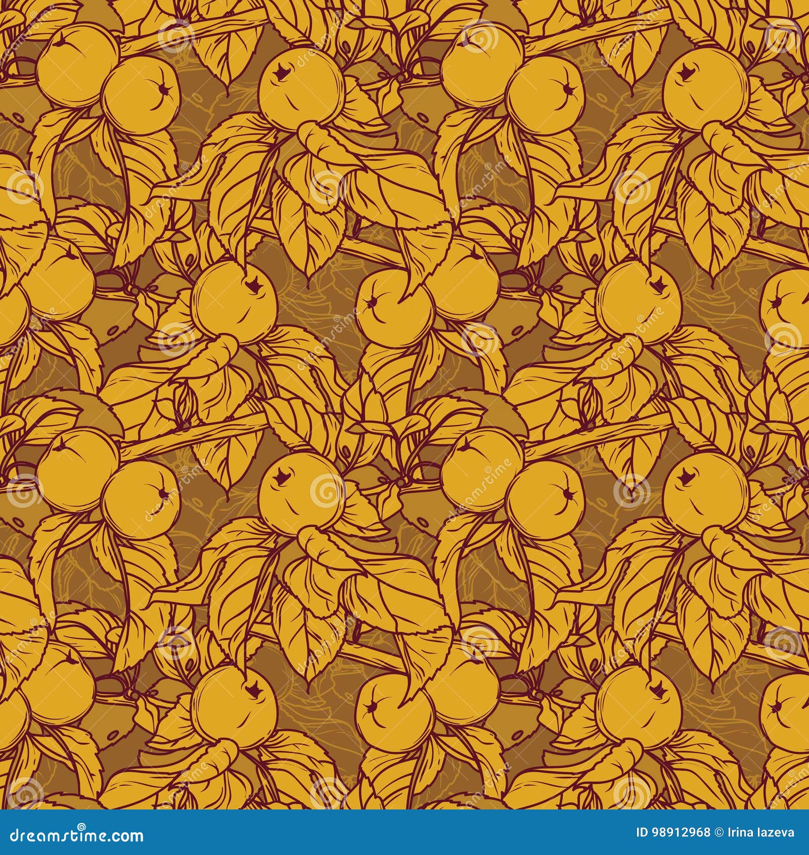 Seamless Pattern with Branches of Apple Tree Stock Vector ...