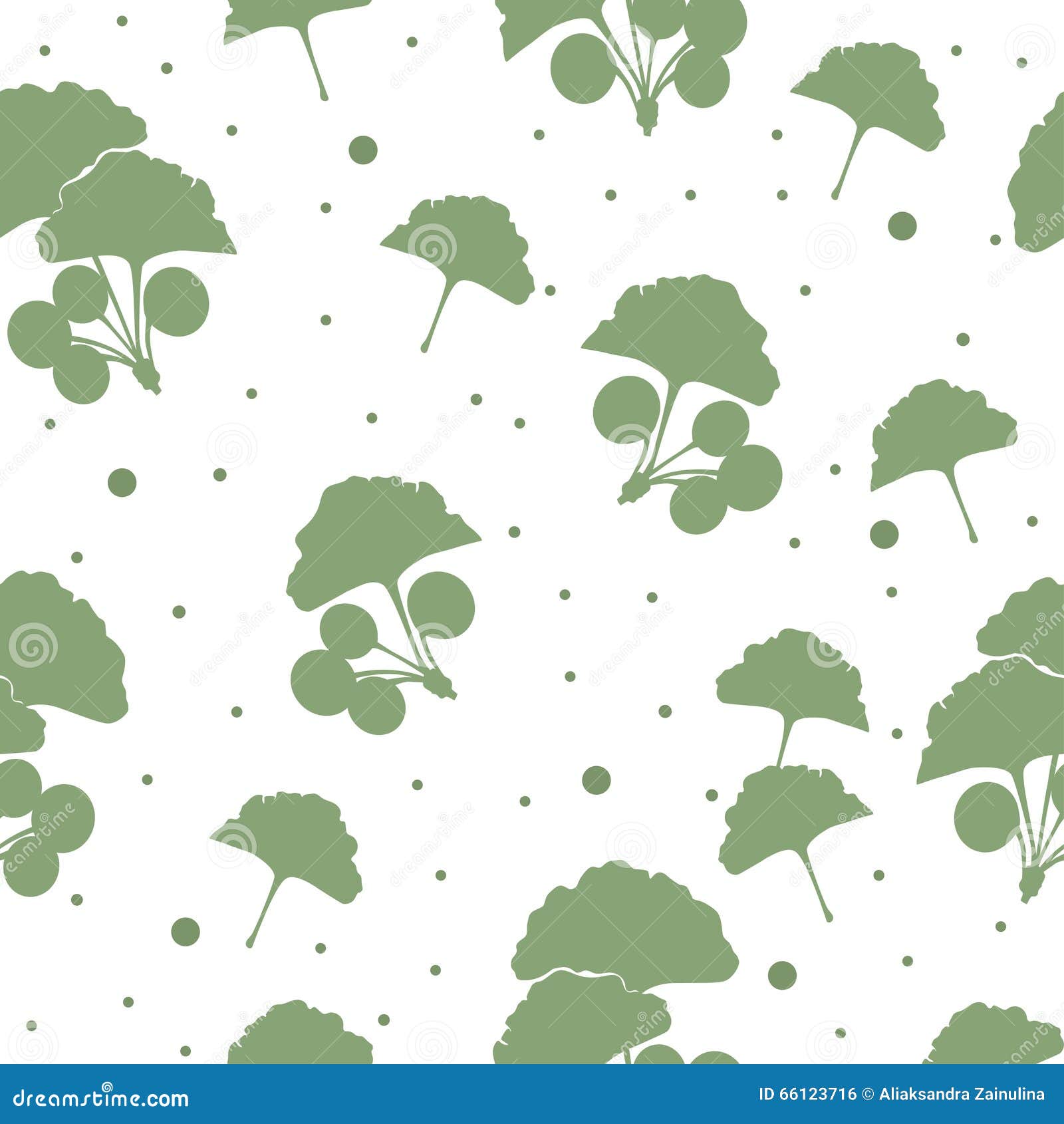 Seamless Pattern Branches and Leaves of Ginkgo Biloba. Stock Vector ...