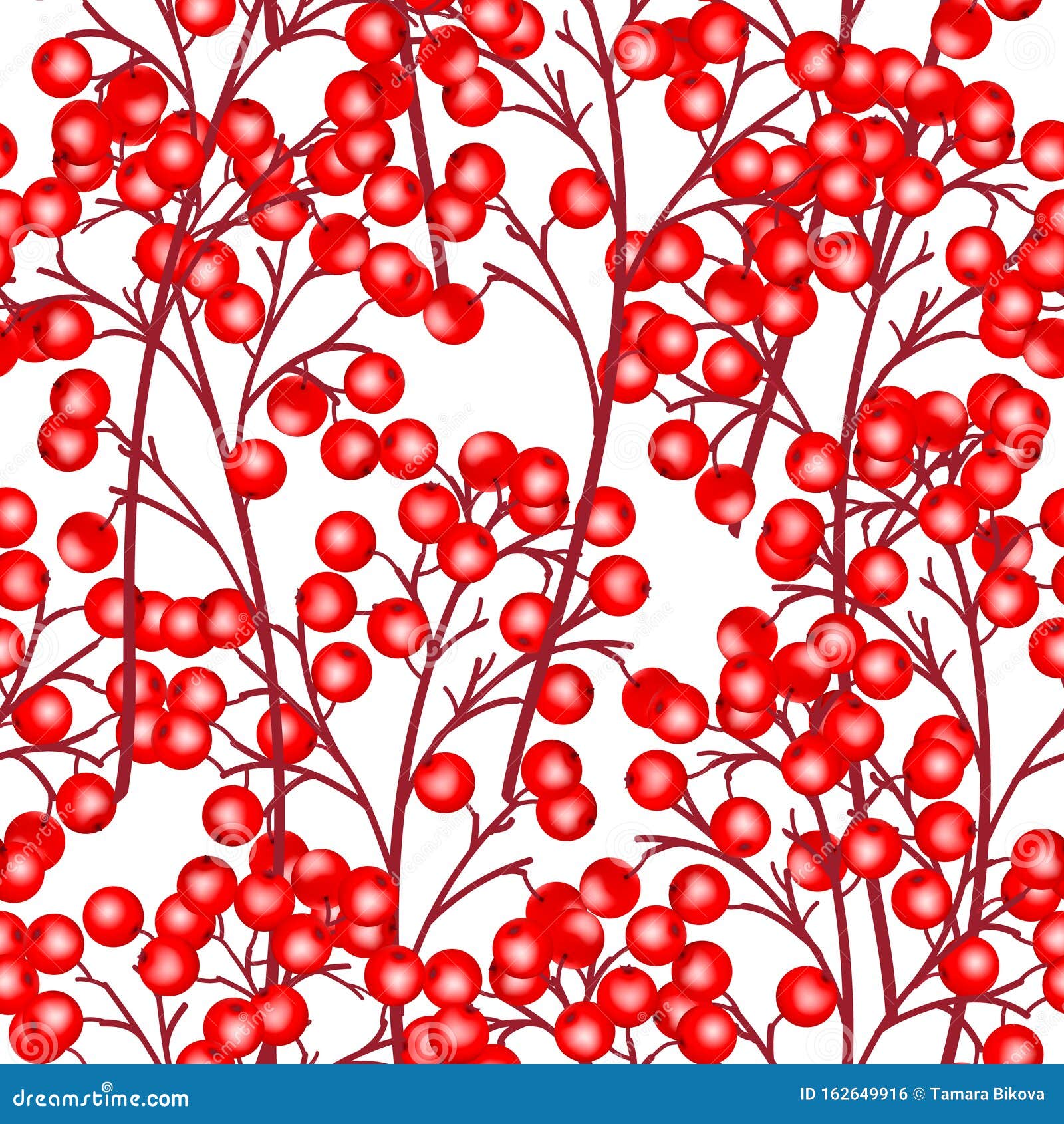 Seamless Pattern Branches with Red Berries Stock Illustration ... Seamless Pattern Branches with Red Berries Stock Illustration ...