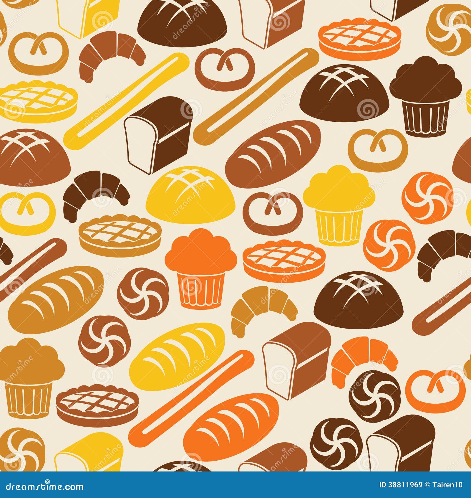 Seamless Pattern with Bread and Pastry Stock Vector - Illustration of ... Seamless Pattern with Bread and Pastry Stock Vector - Illustration of ...