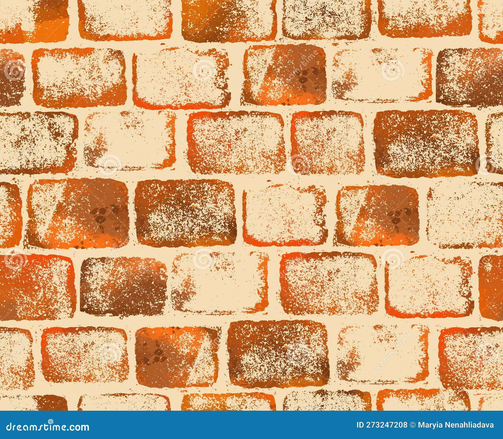 Seamless Pattern Brick Orange Wall. Vector Illustration Stock Vector ...