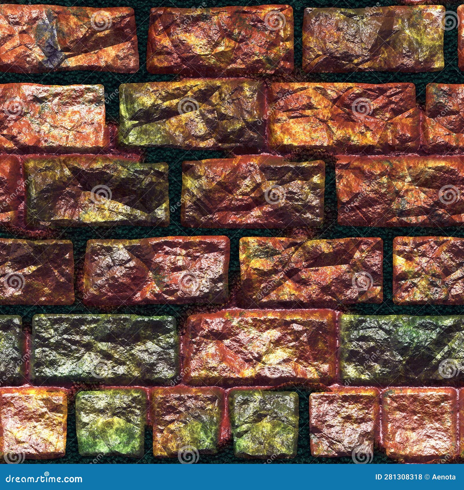 Seamless Pattern of Brick Wall Stock Illustration - Illustration of ...