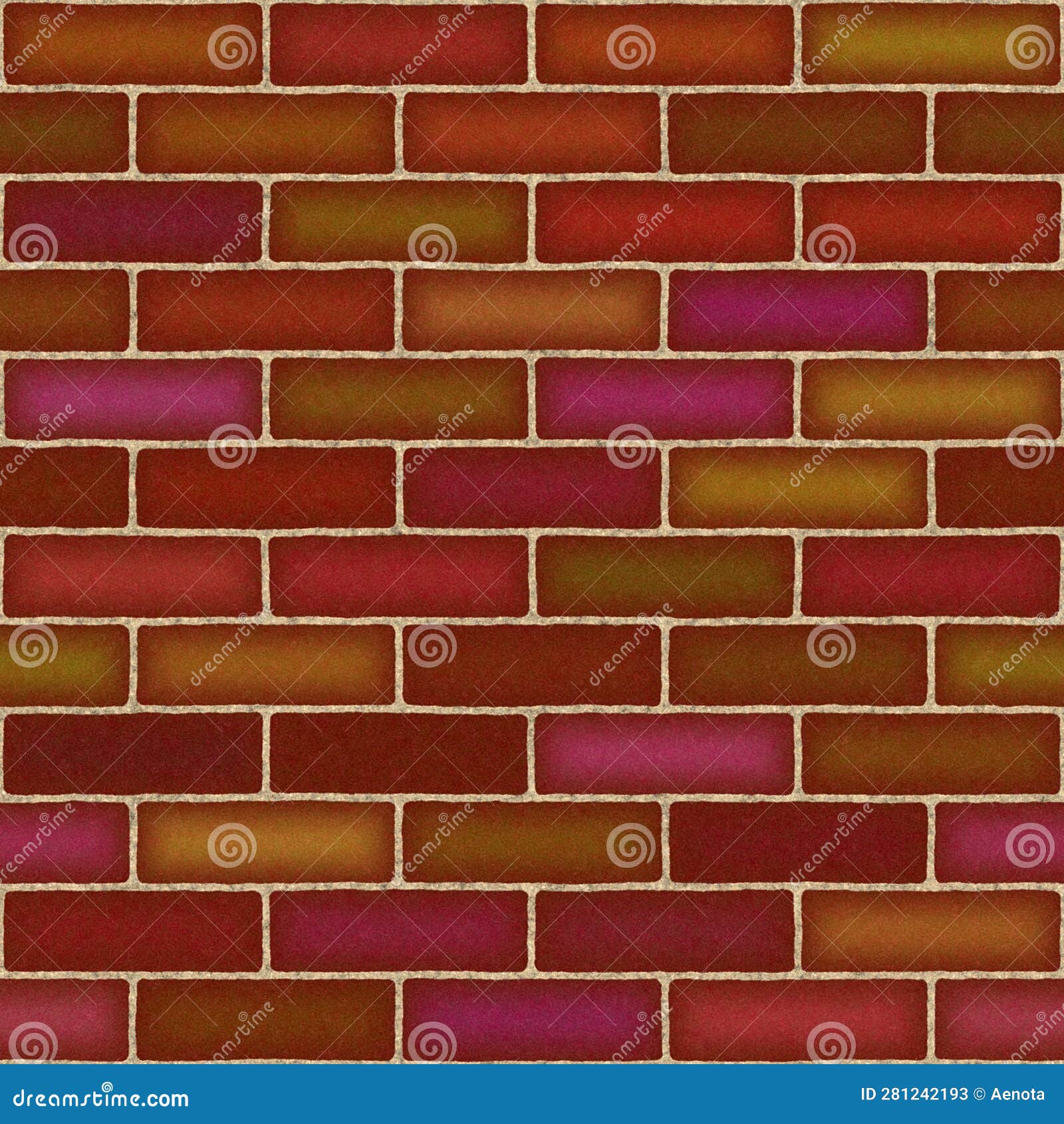 Seamless Pattern of Brick Wall Stock Illustration - Illustration of ...