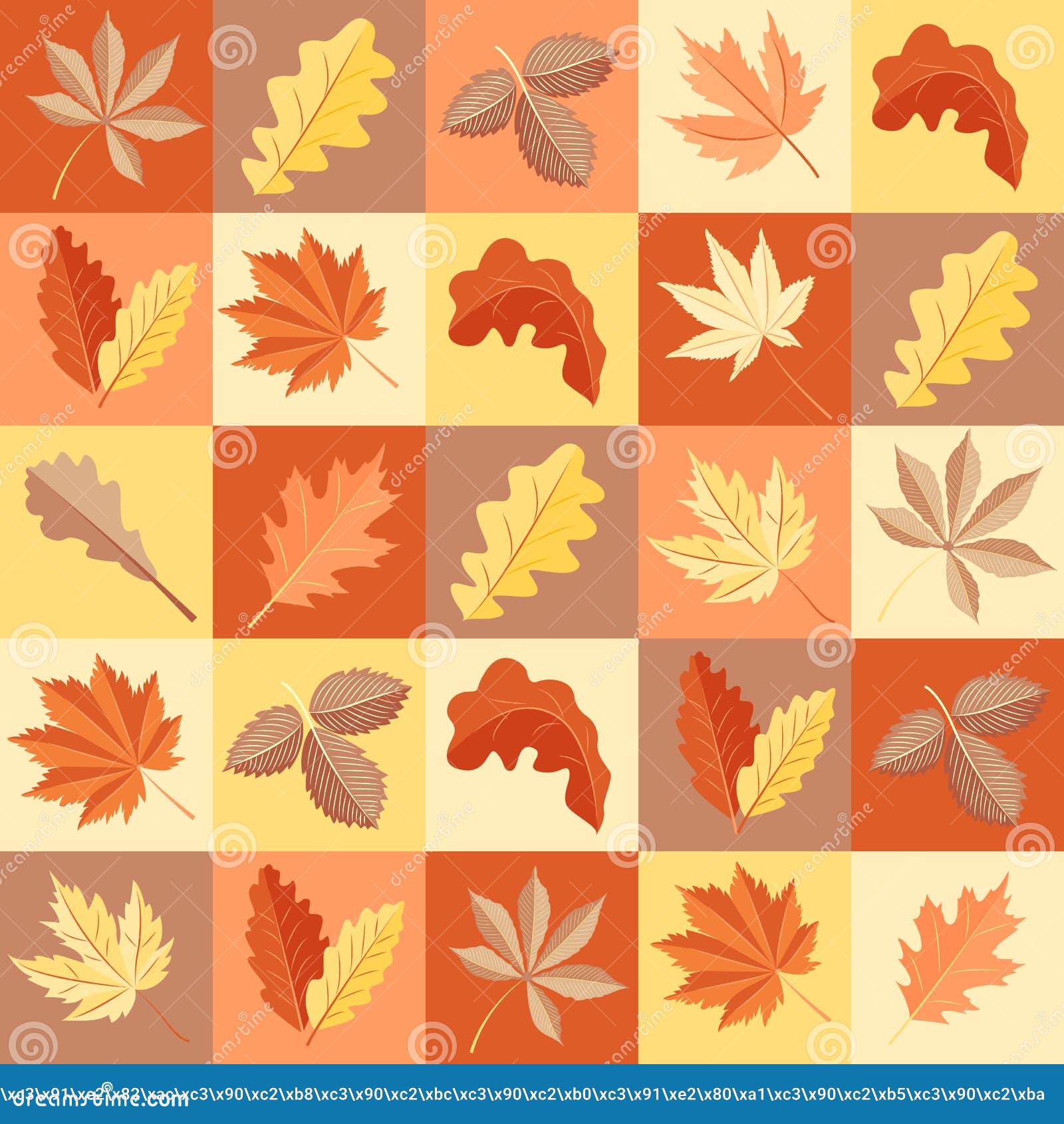 Seamless Pattern with Bright Autumn Leaves. Square Background. Autumn ...