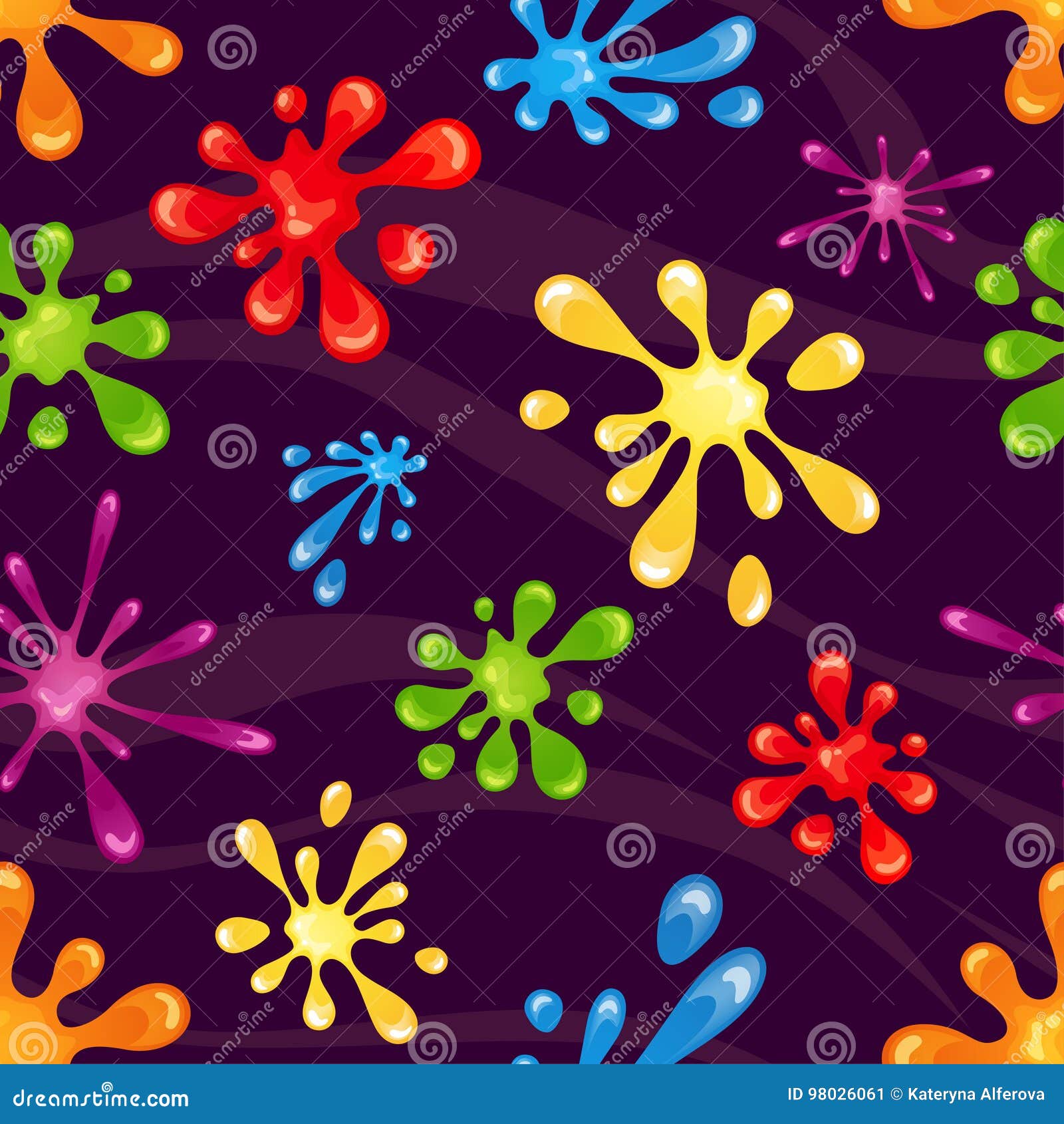 Seamless Pattern with Bright Colored Blots, Splash Stock Vector ...