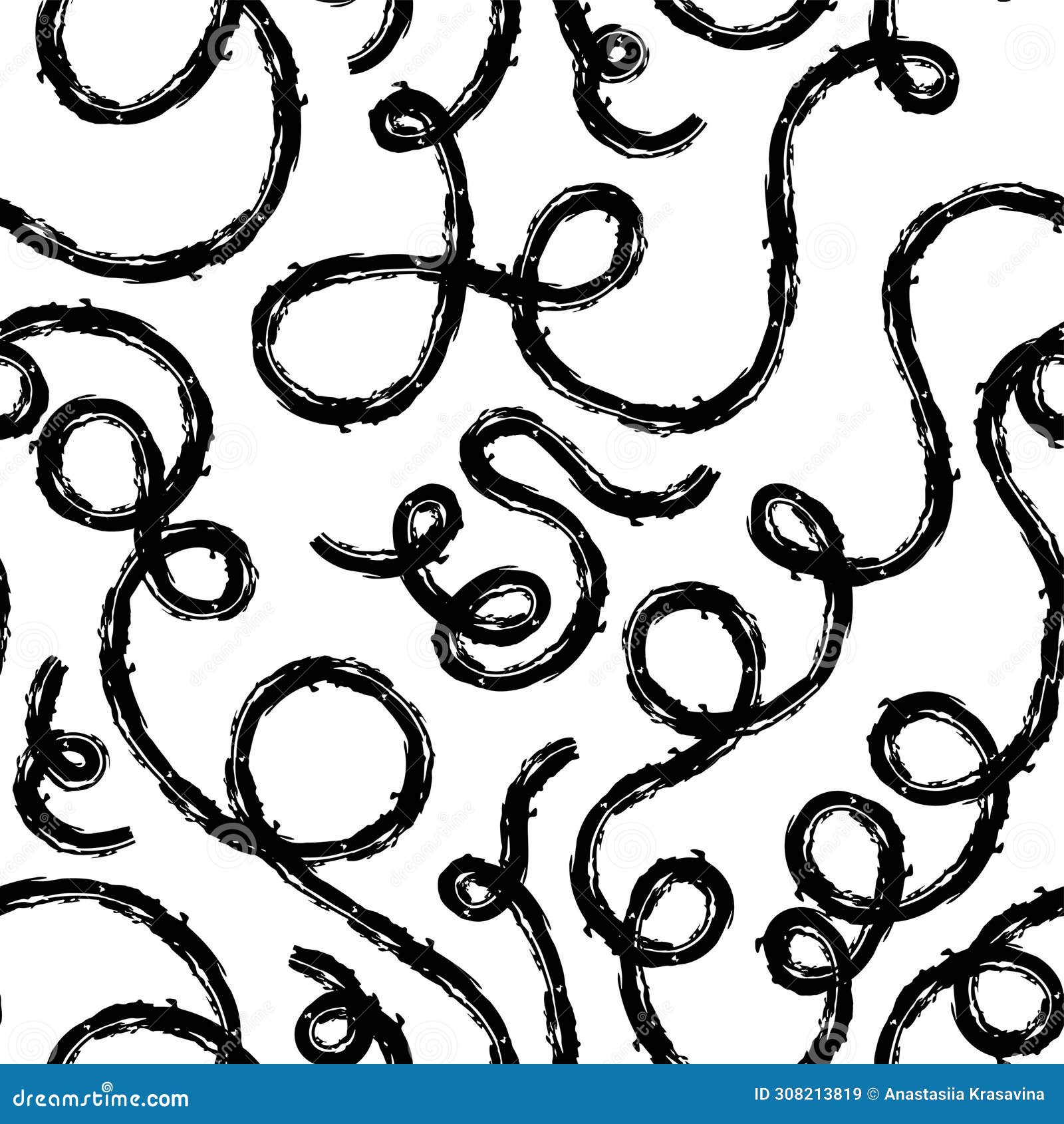 Seamless Pattern of Bright Colorful Abstract Squiggles Print ...