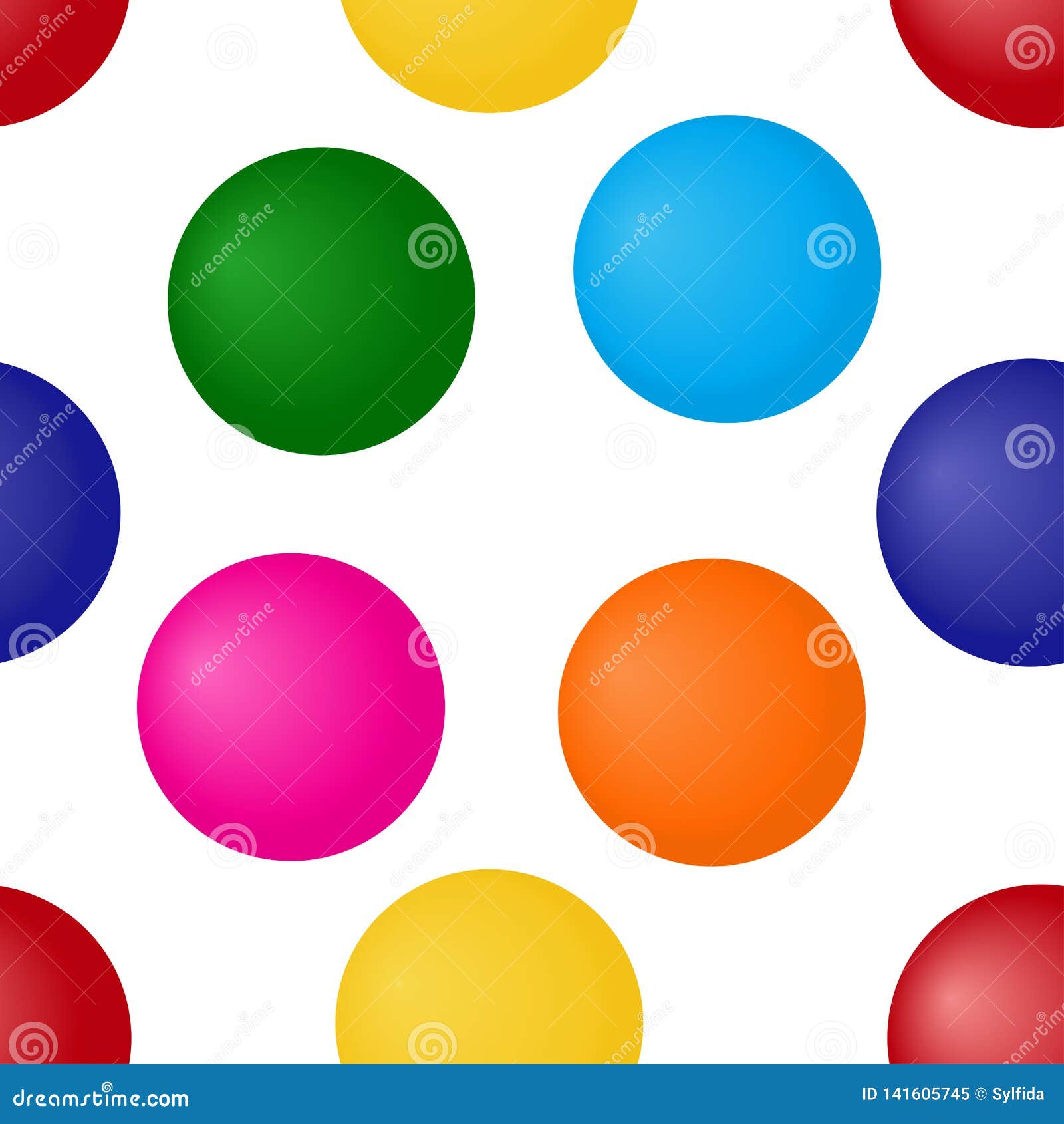 Seamless Pattern with Bright Colorful Spheres. Vector Illustration ...