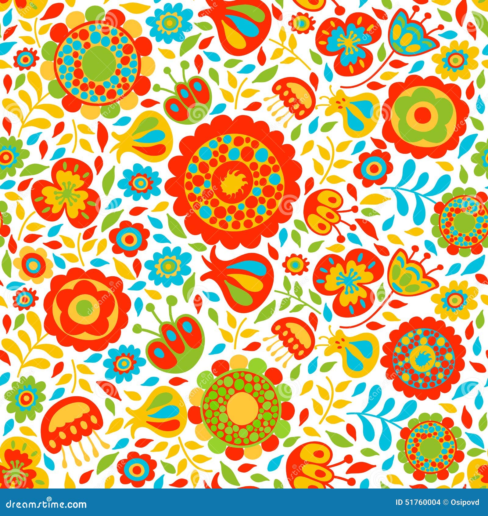 Seamless Pattern Bright Colors, Floral Background Stock Vector ...