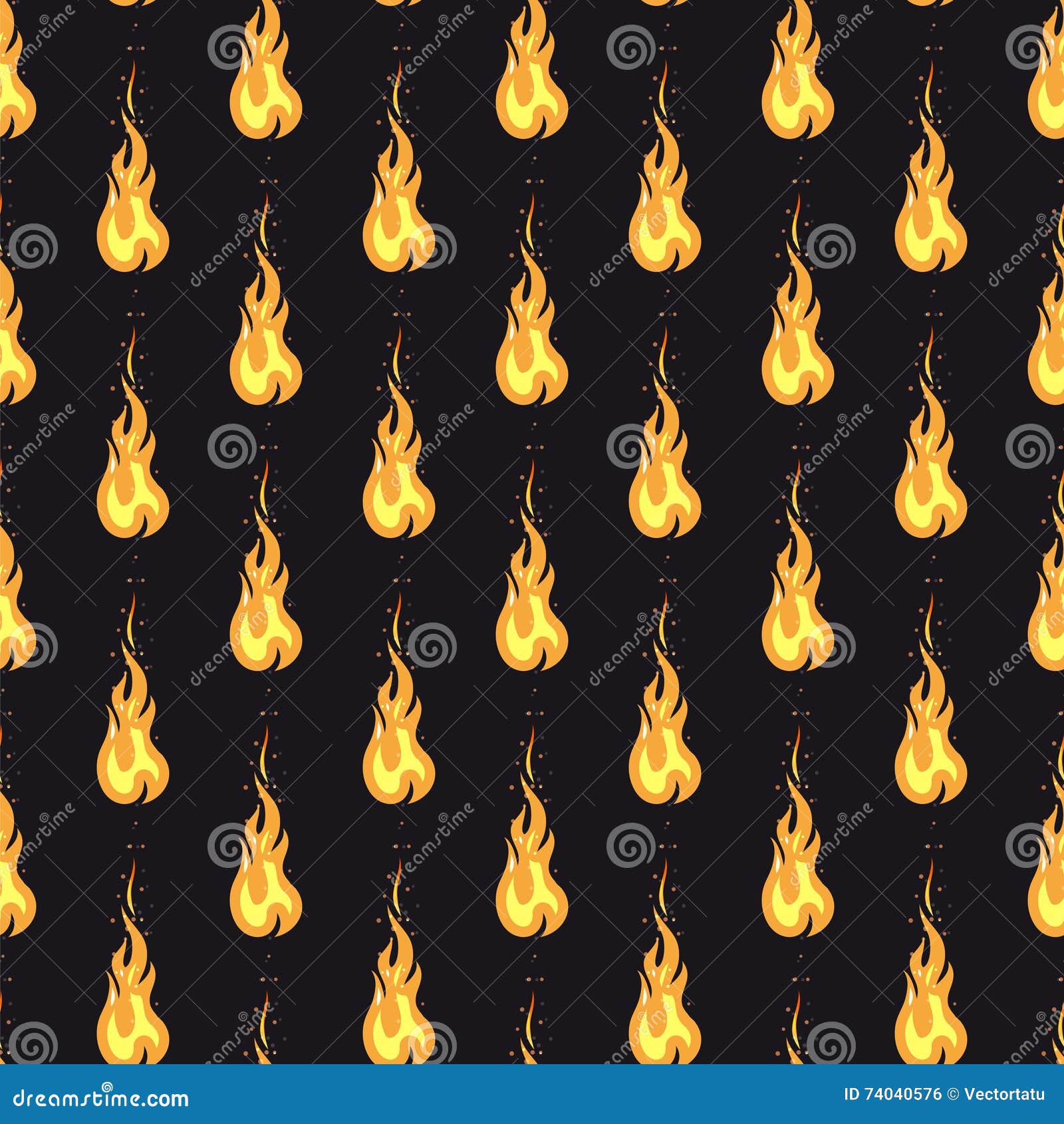 Seamless Pattern with Bright Fire Stock Vector - Illustration of hell ...