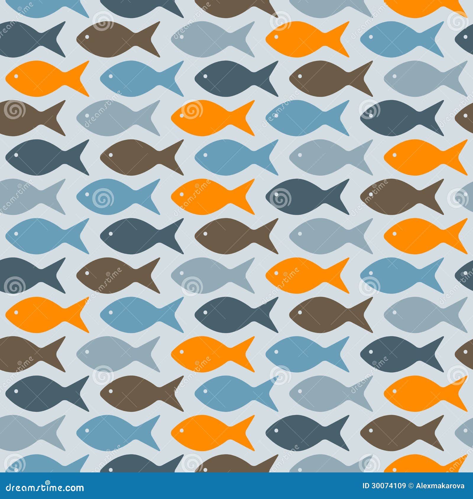 Seamless Pattern with Fishes Stock Vector - Illustration of element ...