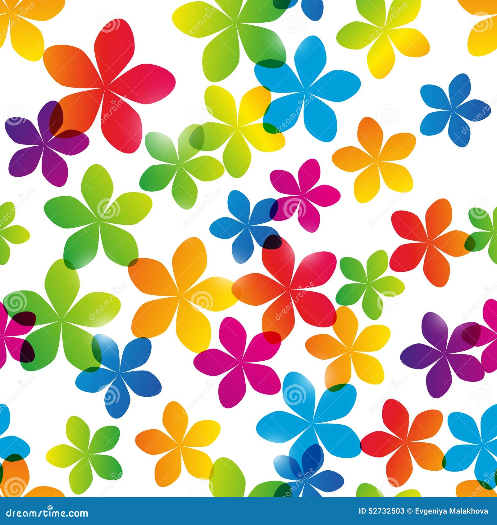 Seamless Pattern with Bright Flowers Stock Vector - Illustration of ...