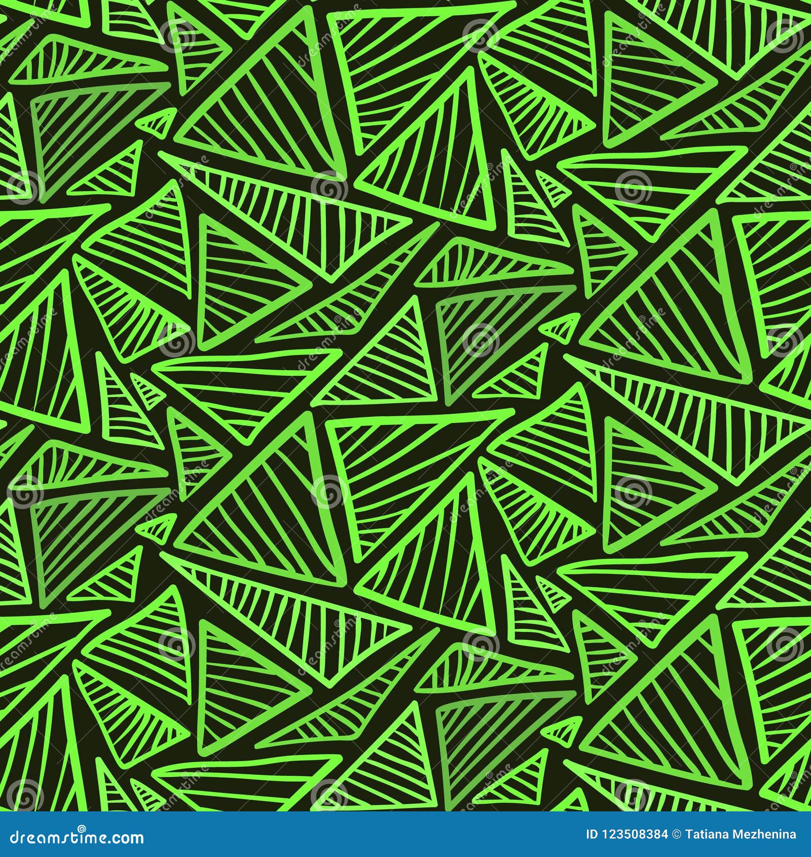 Seamless Pattern with Bright Green Triangles Stock Vector ...
