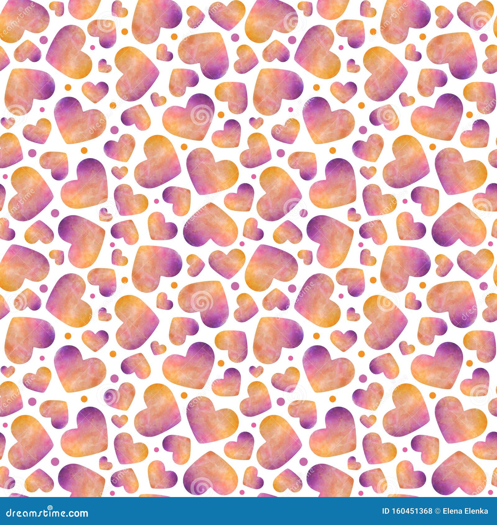 Seamless Pattern with Bright Multi-colored Hearts and Circles. Stock ...