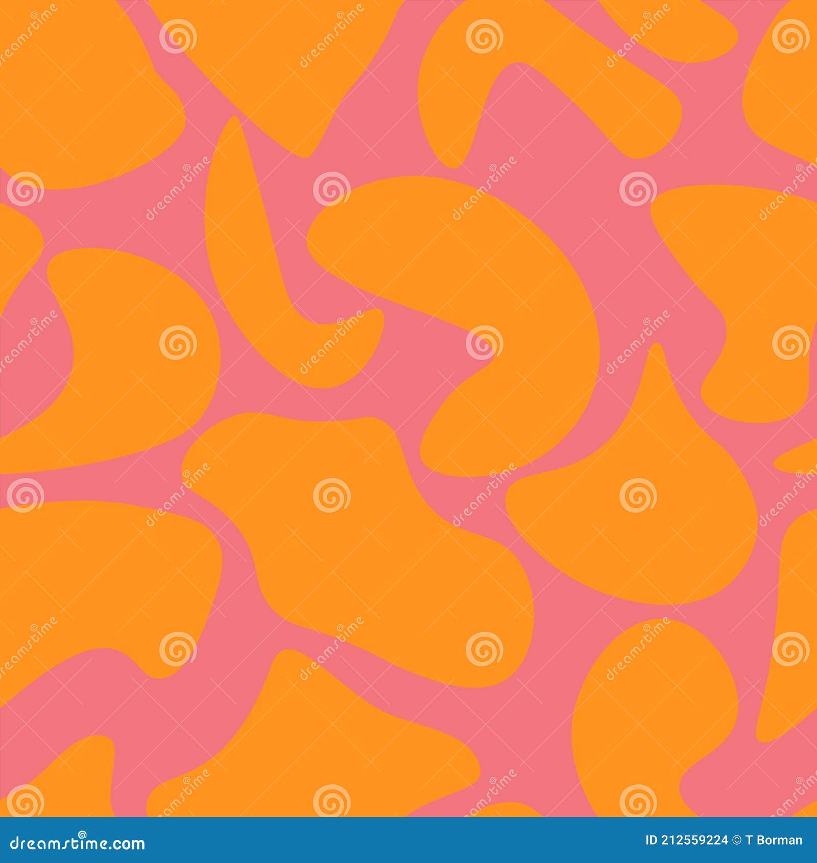 Seamless Pattern Bright Orange Abstract Spots on Bright Background ...