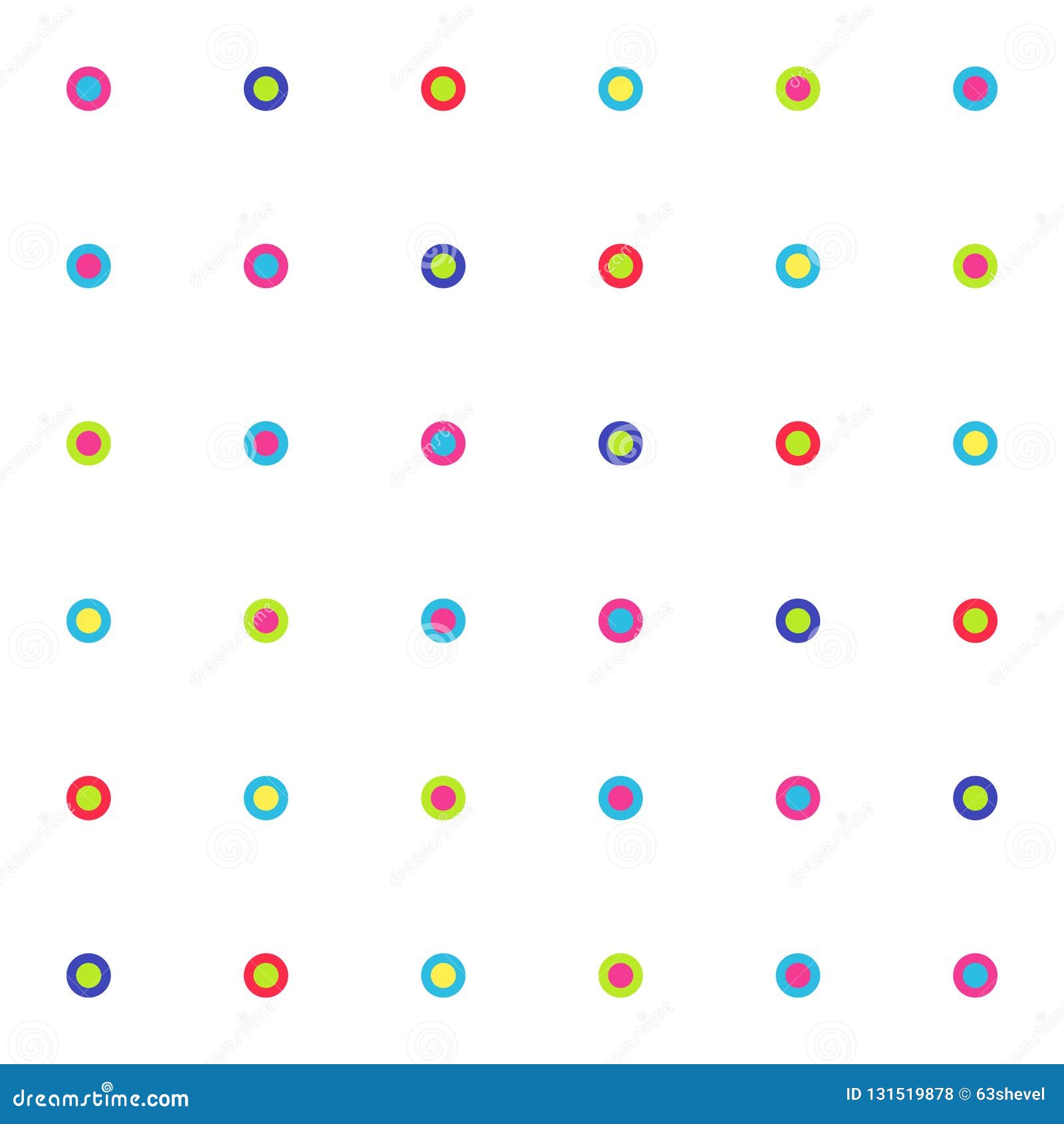 Seamless Pattern of Bright Small Circles on White Background. Stock ...