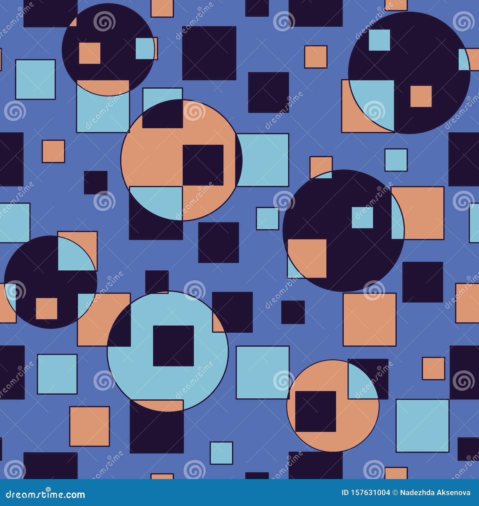 Seamless Pattern, Bright Squares on Dark Background. Vector Stock ...