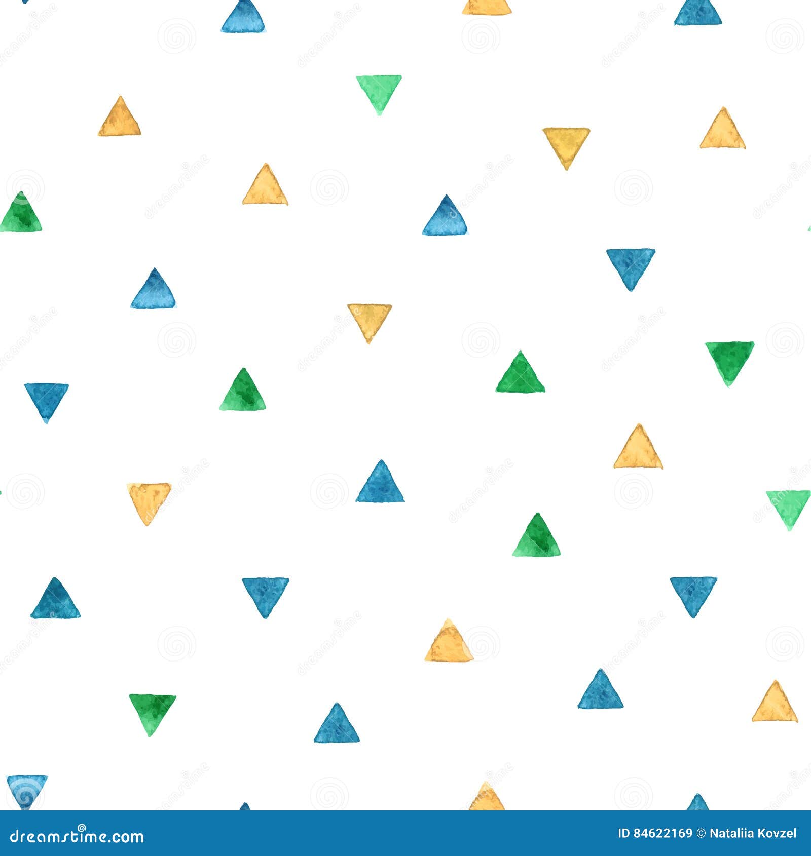 Seamless Pattern with Bright Watercolor Triangles. Vector Illustration ...