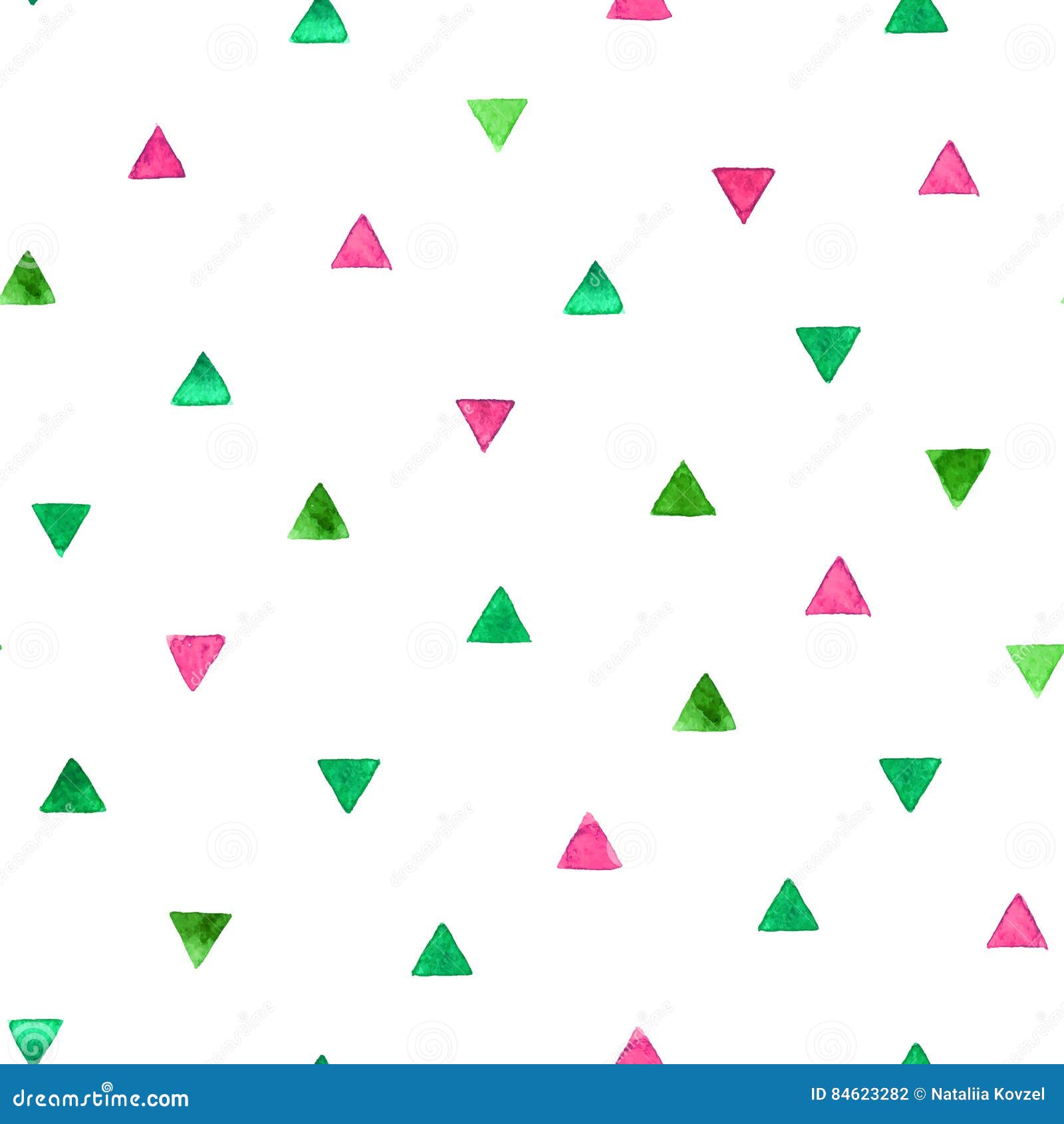 Seamless Pattern with Bright Watercolor Triangles. Vector Illustration ...