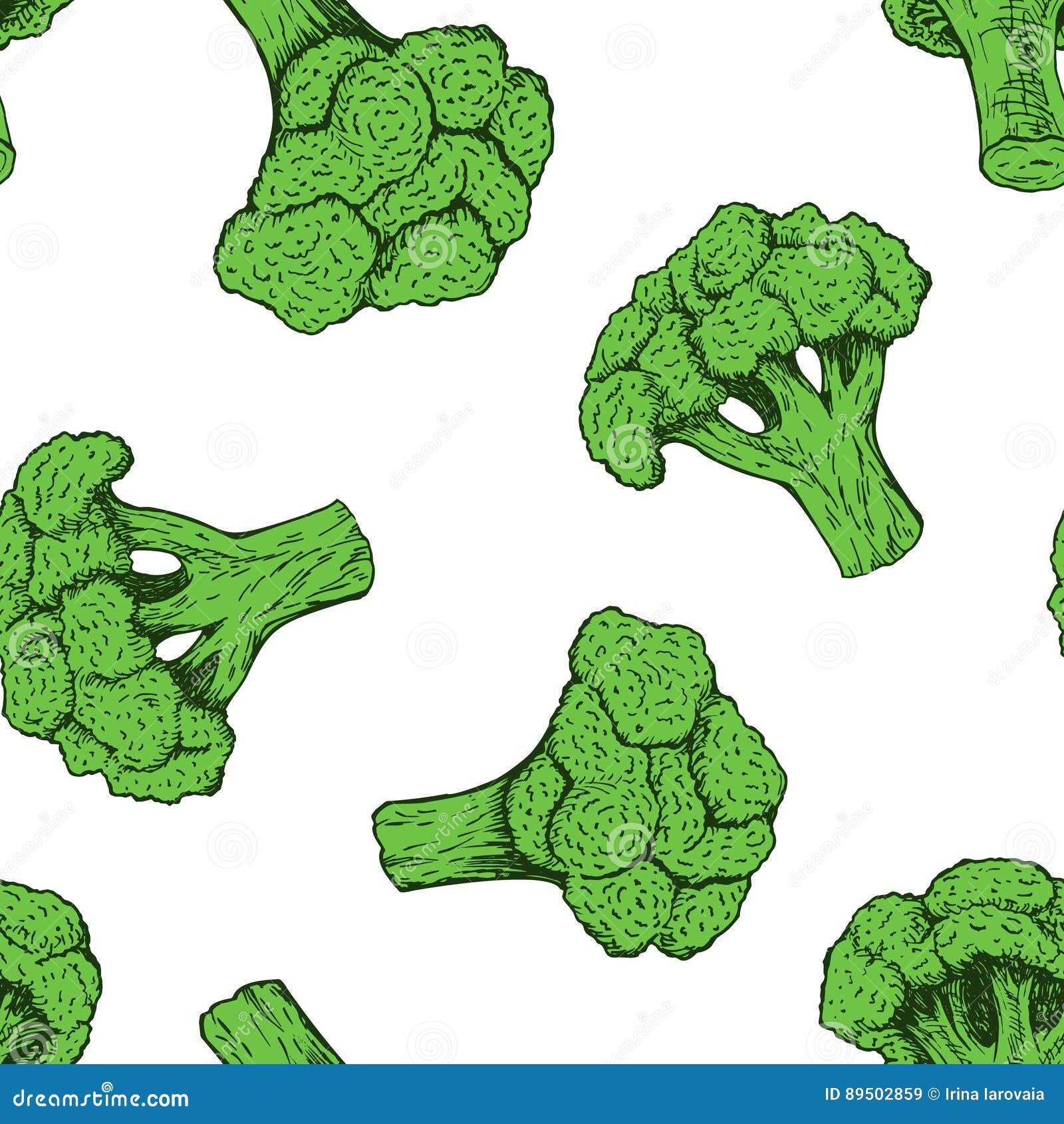 Seamless Pattern with Broccoli. Vector Background Stock Vector ...