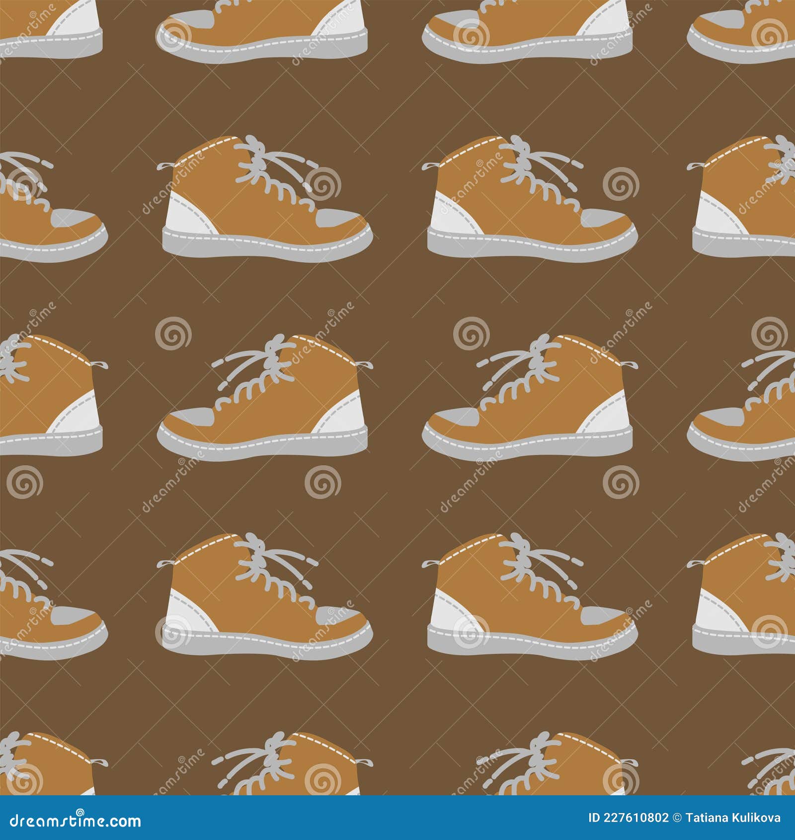 Seamless Pattern Brown Boots. Vector Illustration for Print. Stock ...