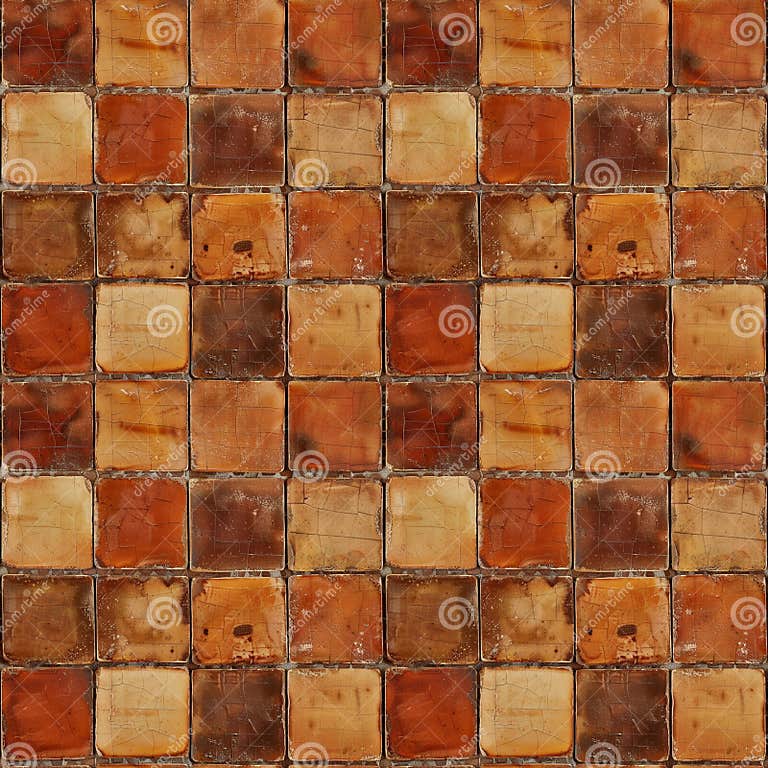 Seamless Pattern with Brown Ceramic Square Tile Texture. Stock ...