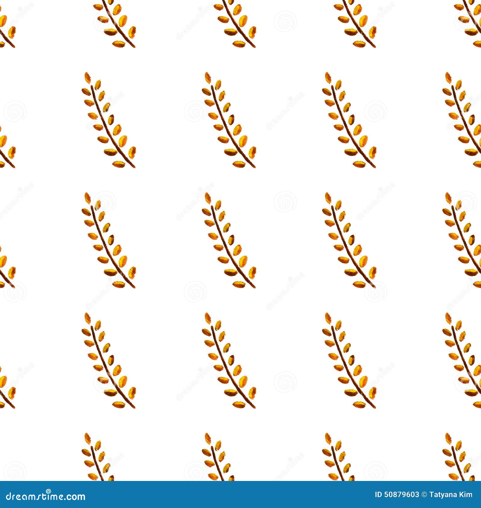 Seamless Pattern with Brown Leaves and Branches Stock Illustration ...