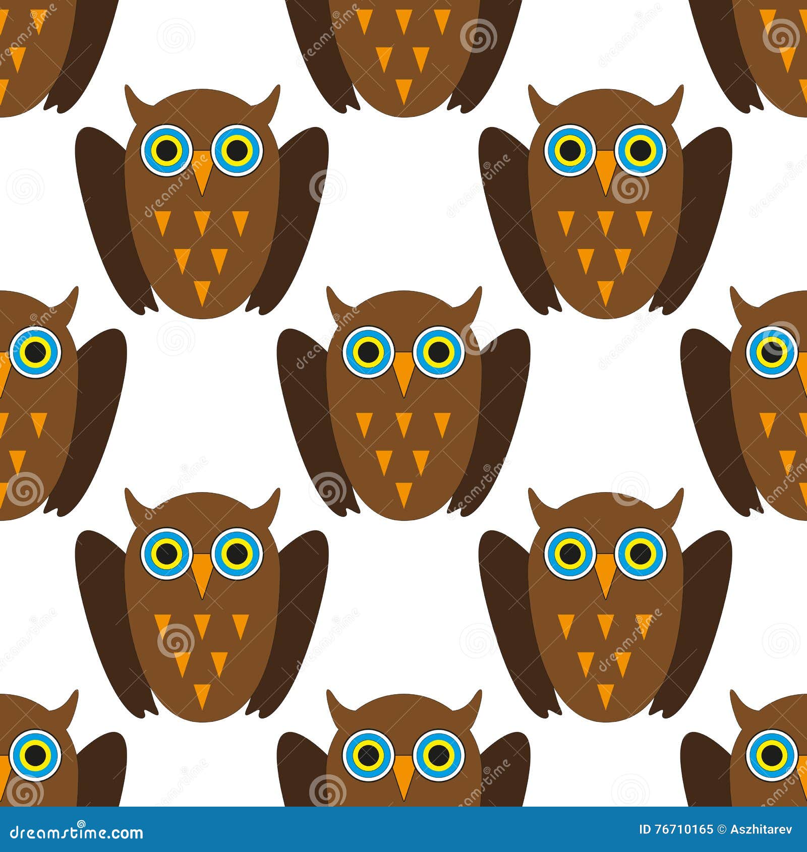 Seamless Pattern with Brown Owls Stock Vector - Illustration of ...