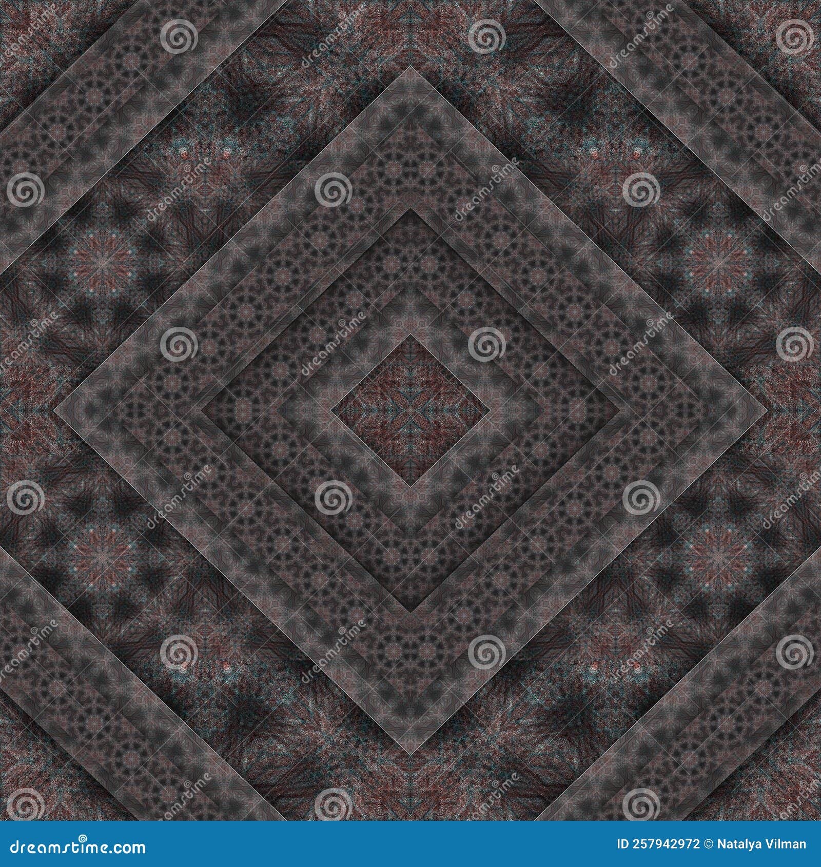 Seamless Pattern with Brown Rhombus. Art Deco Style Stock Illustration ...