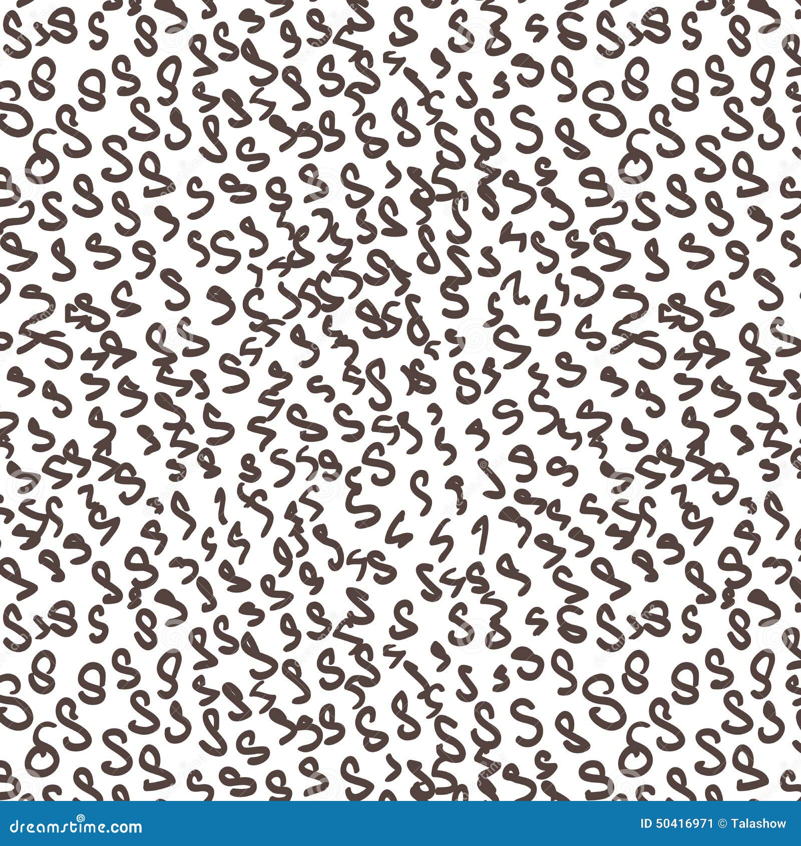 Seamless Pattern Brown Squiggles Stock Vector - Illustration of drawing ...