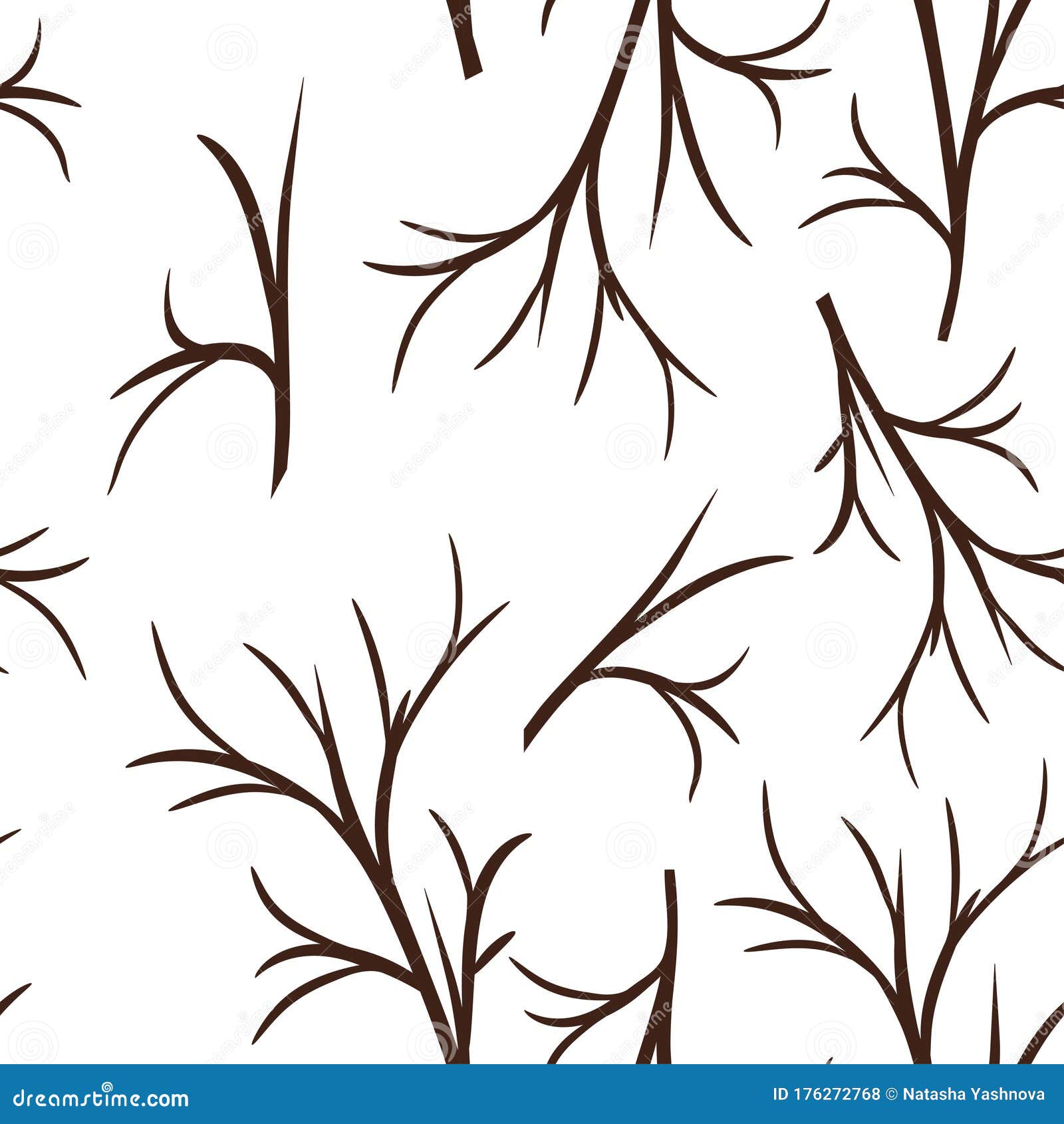 Seamless Pattern with Brown Tree Branches Stock Vector - Illustration ...