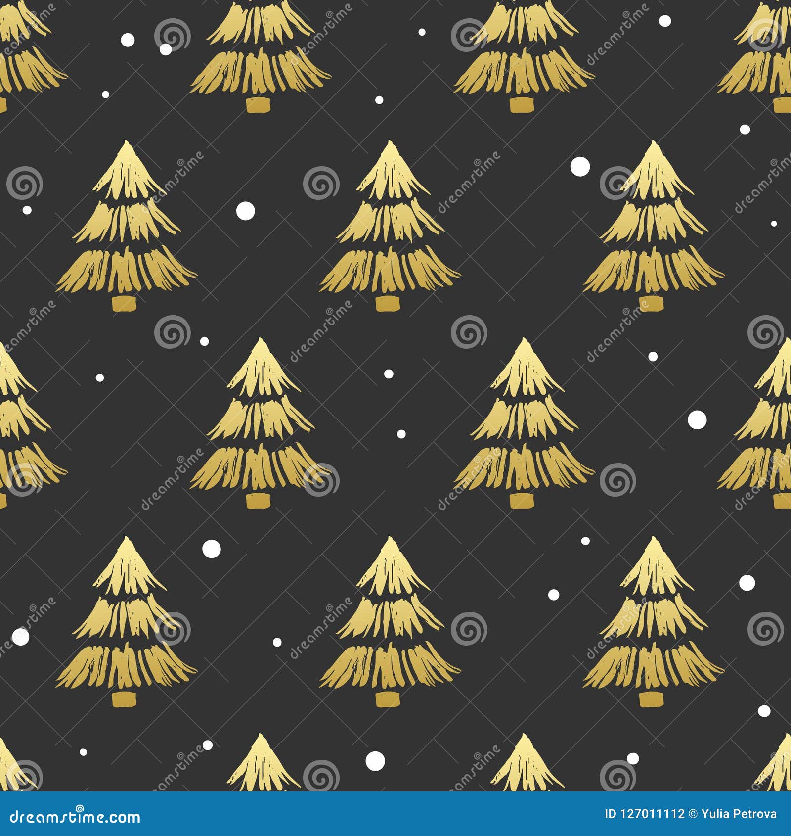 Seamless Background with Abstract Golden Trees Stock Vector ...