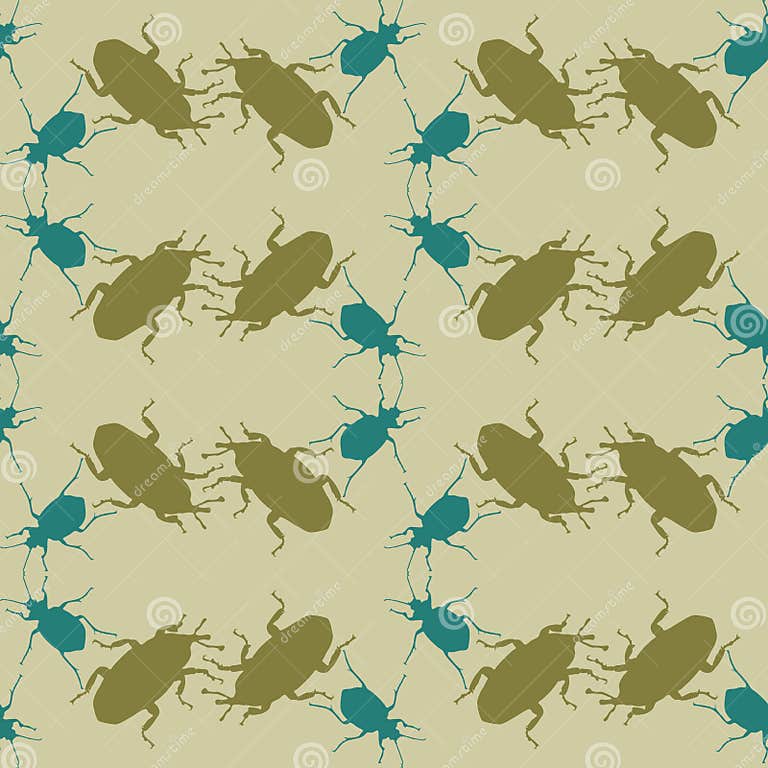Seamless Pattern with Bugs. Endless Background with Beetles Stock Vector - Illustration of ...