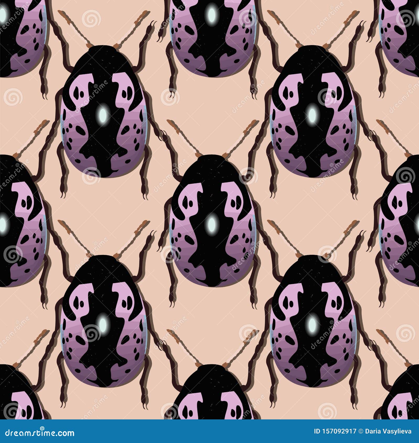 Seamless Pattern with Bugs, Insects Background Stock Vector ...