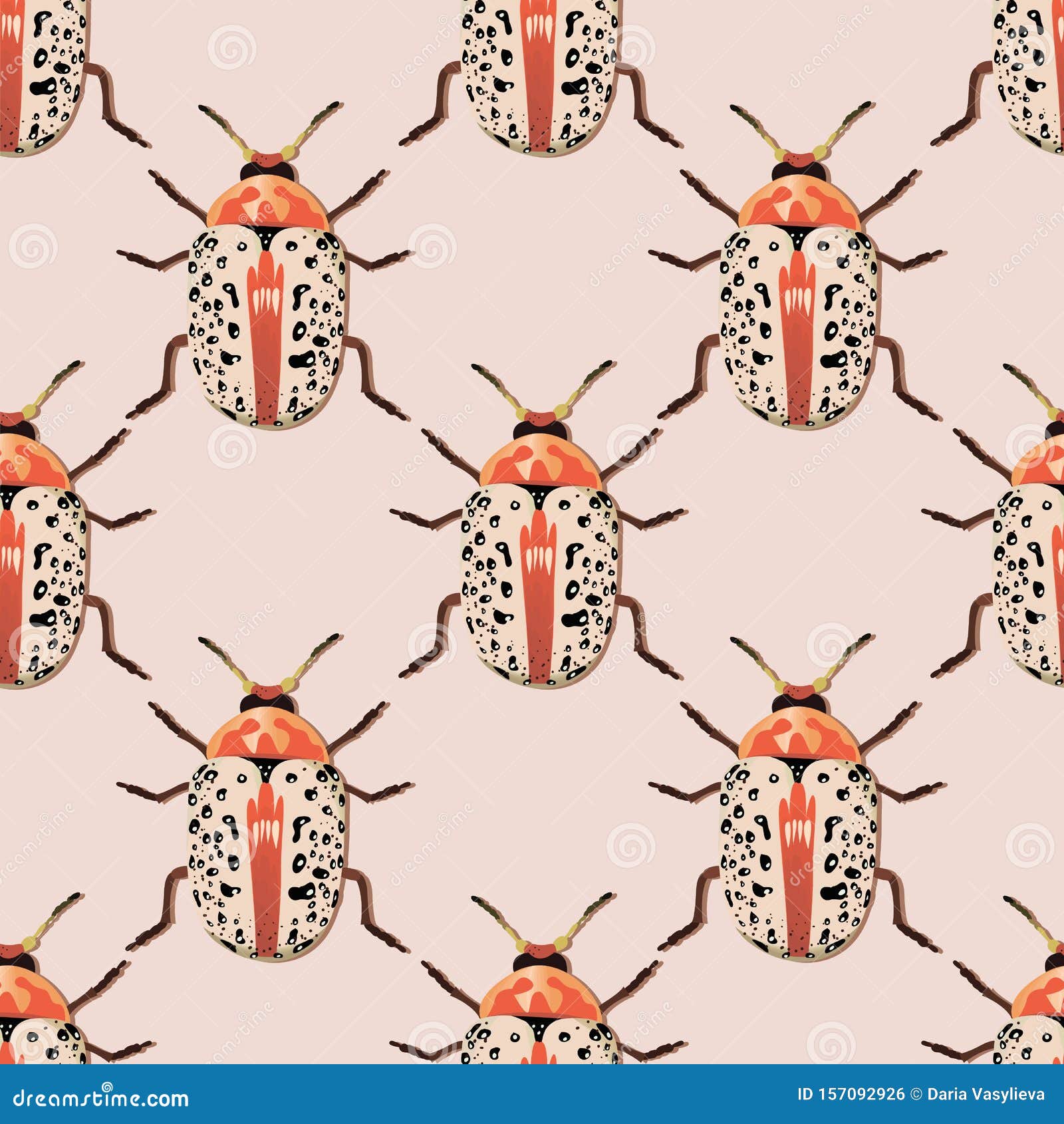 Seamless Pattern with Bugs, Insects Background Stock Vector ...