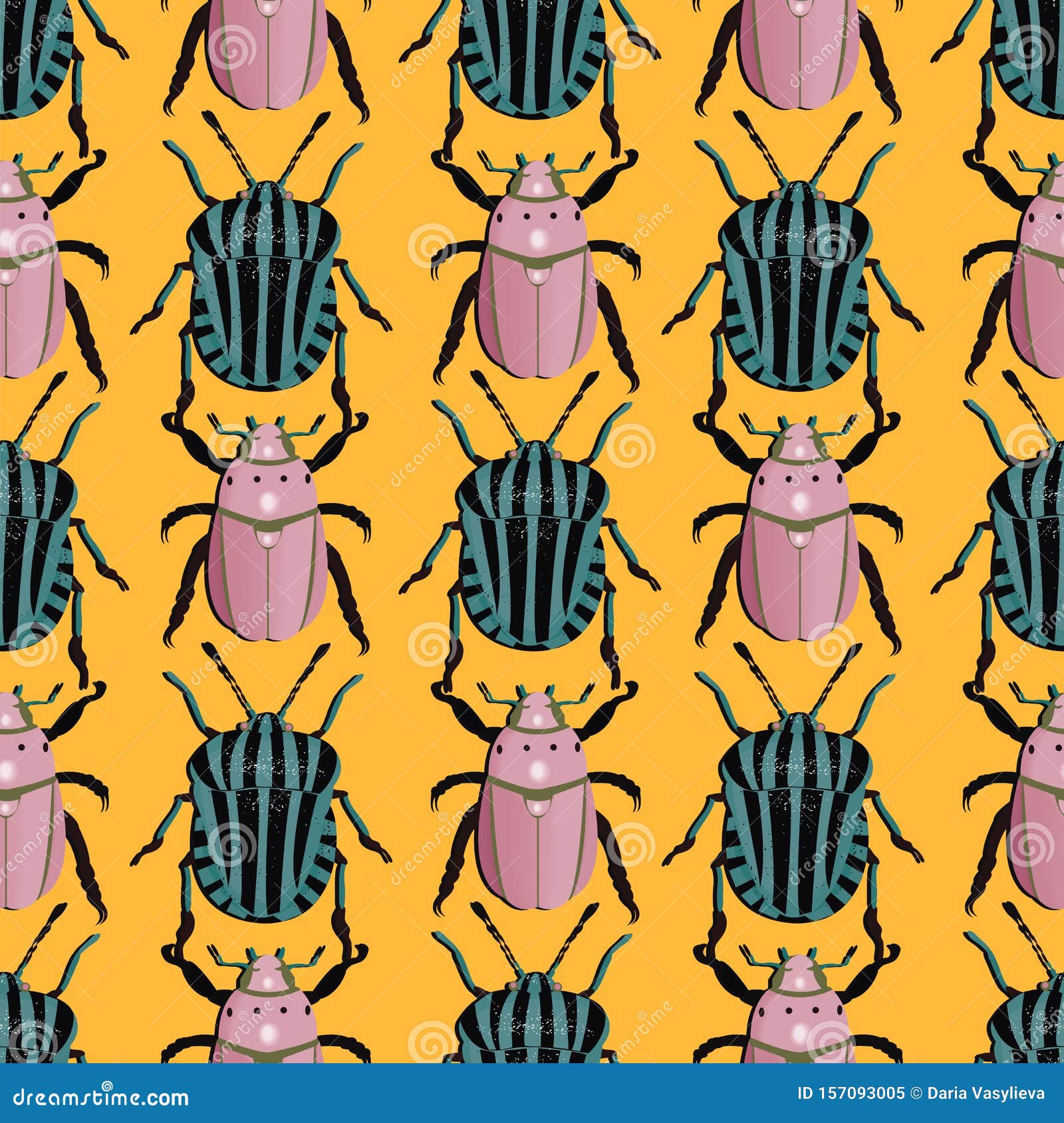 Seamless Pattern with Bugs, Insects Background Stock Vector ...
