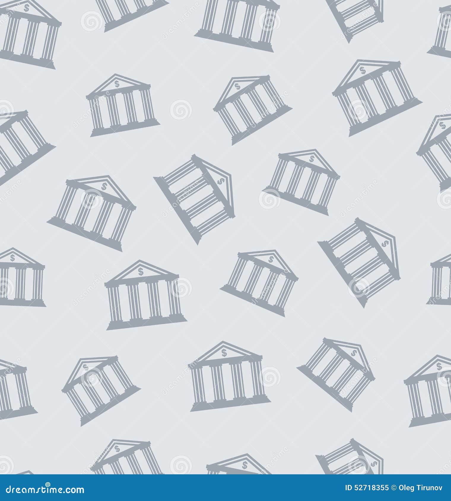 Seamless Pattern with Building of Bank Stock Vector - Illustration of ...