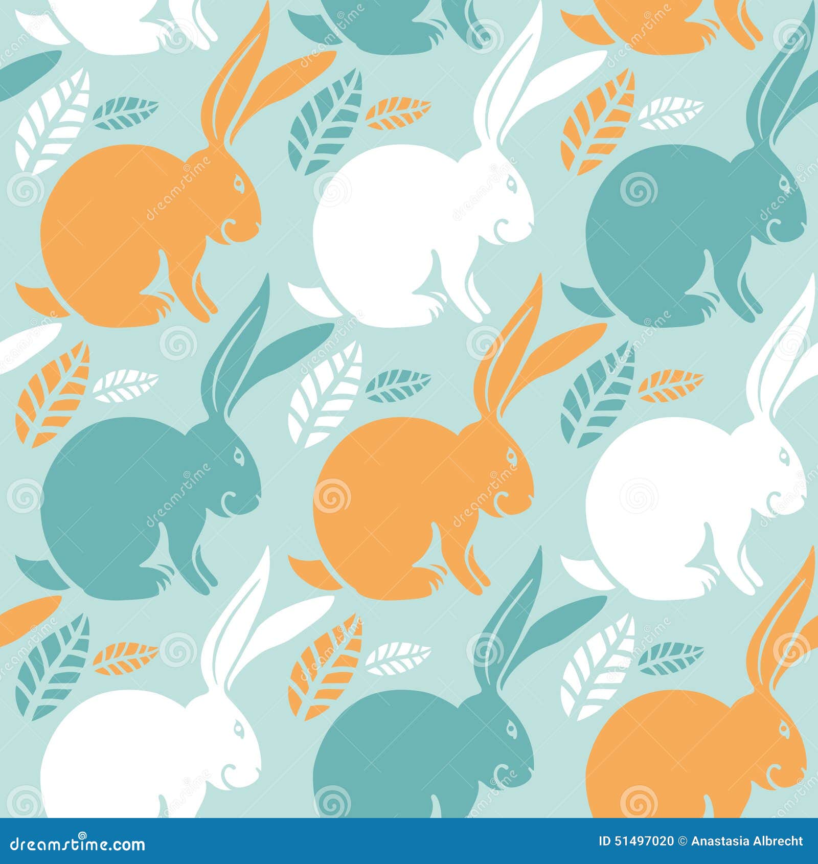 Seamless pattern, bunny stock vector. Illustration of bunny - 51497020