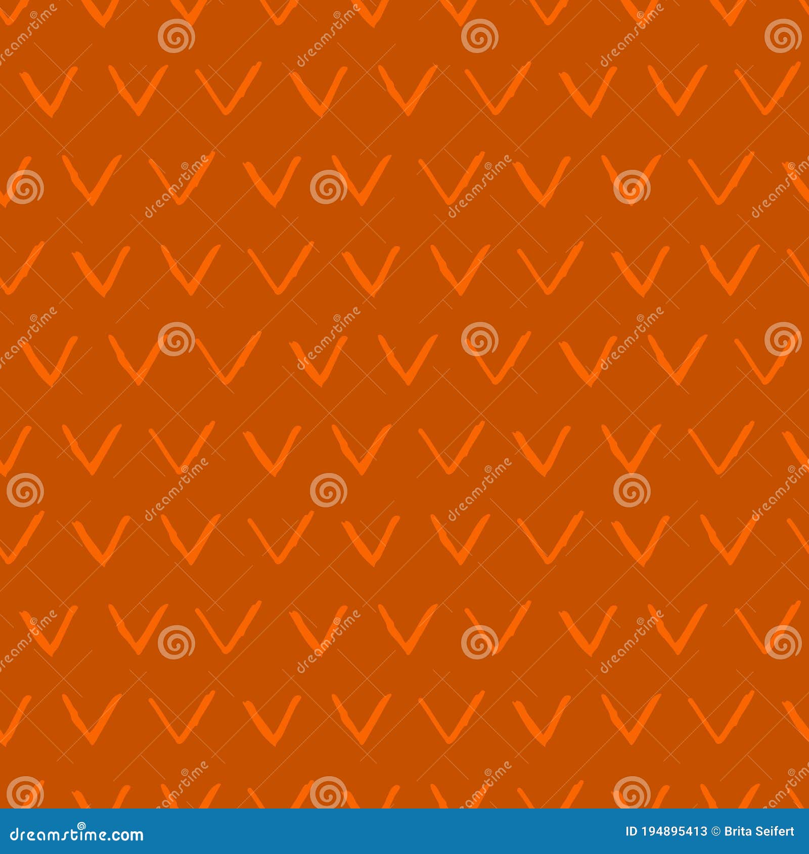 Seamless Pattern on Burnt Orange Background with Ornaments for Fabric ...