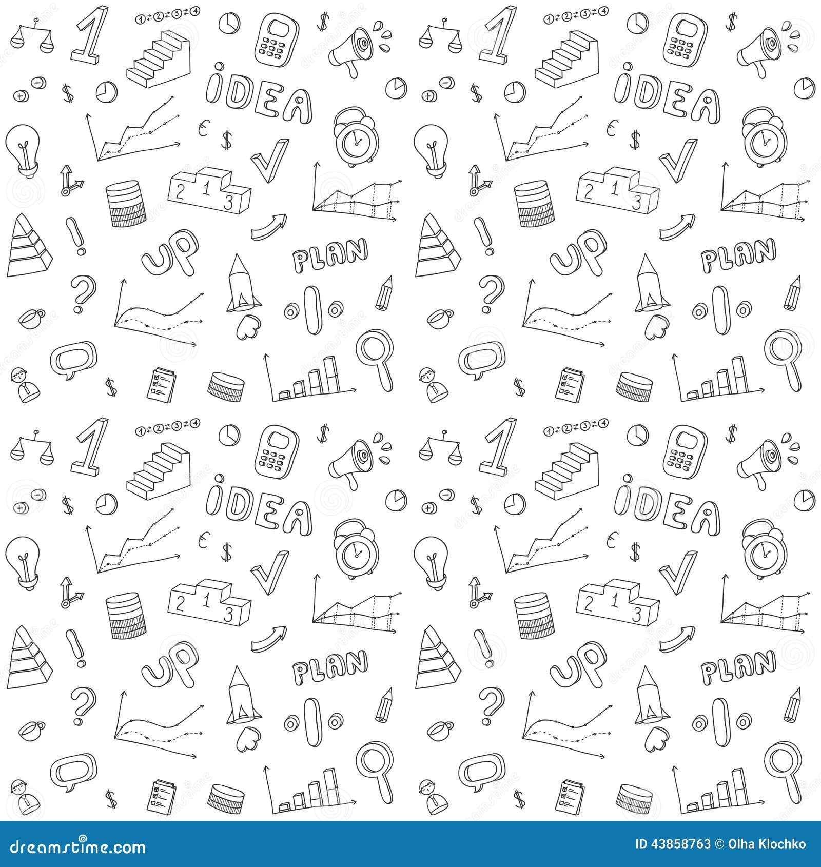 Seamless Pattern of Business and Finance Hand Stock Vector ...