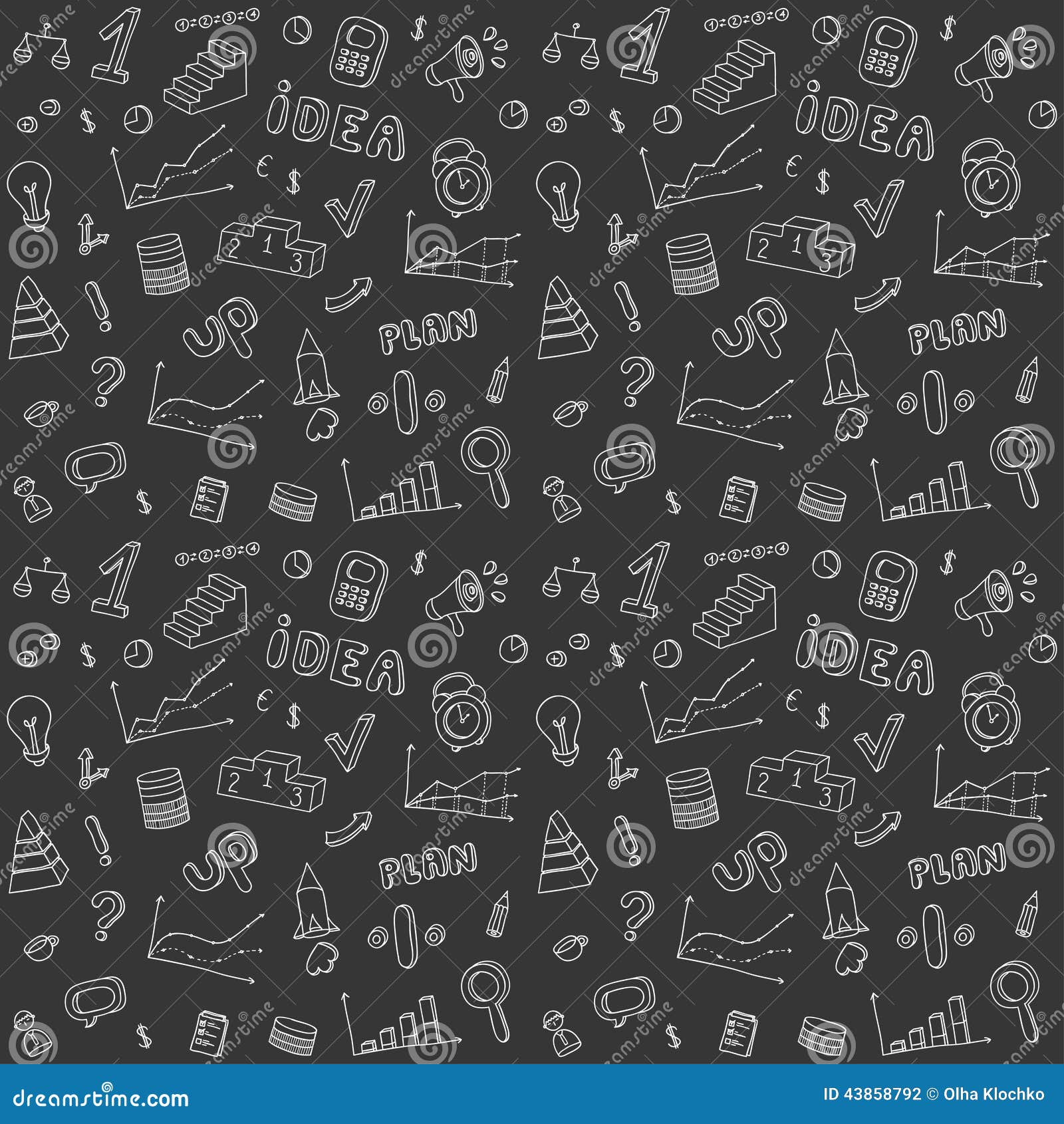 Seamless Pattern of Business and Finance Hand Stock Vector ...