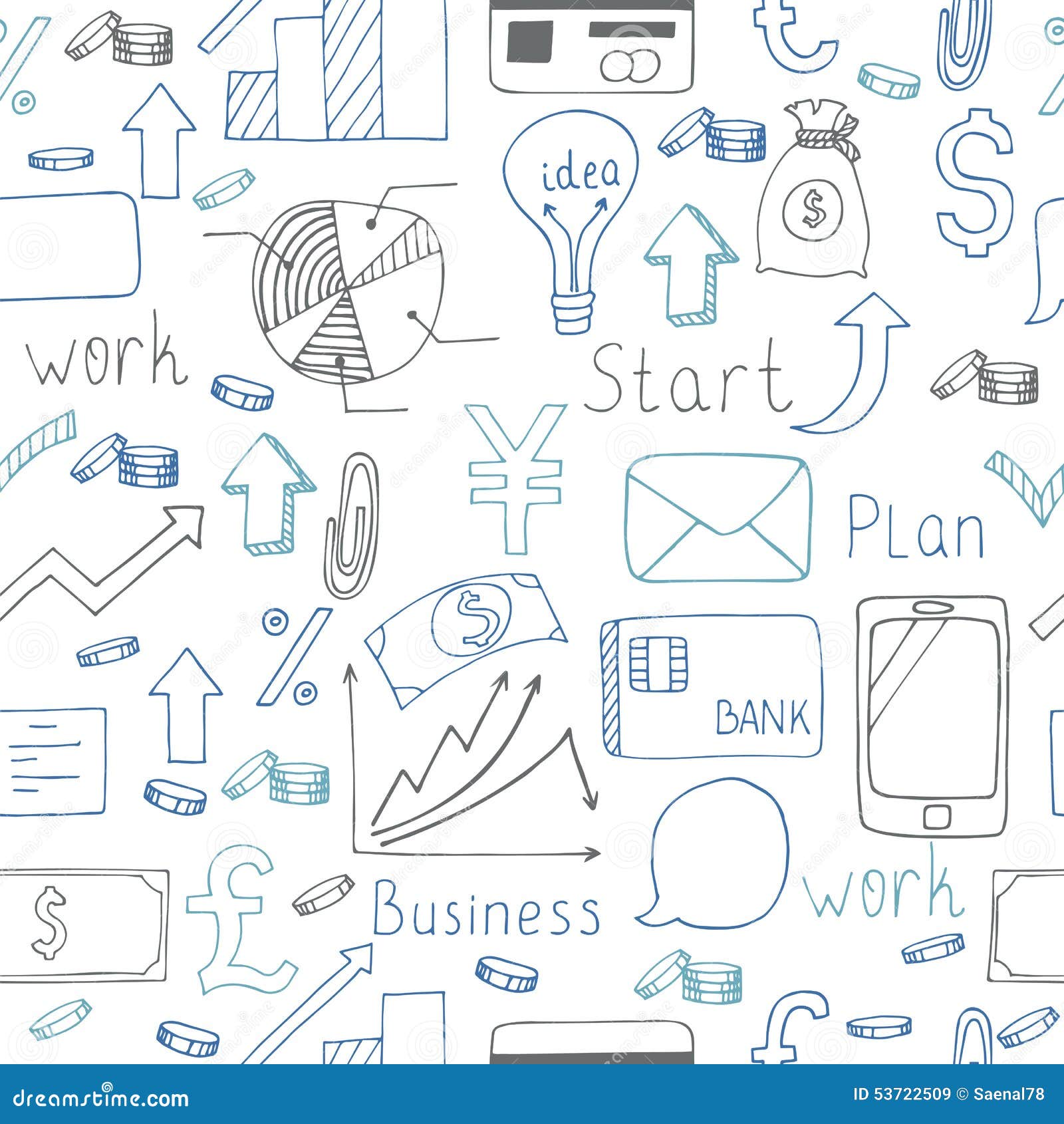 Seamless Pattern with Business Icons Stock Vector - Illustration of ...