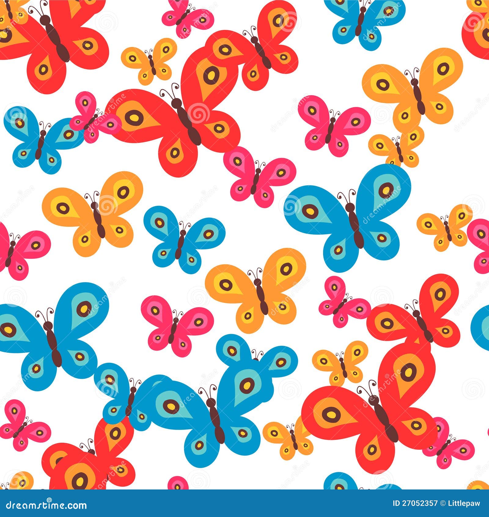 Seamless Pattern with Butterflies Stock Vector - Illustration of ...