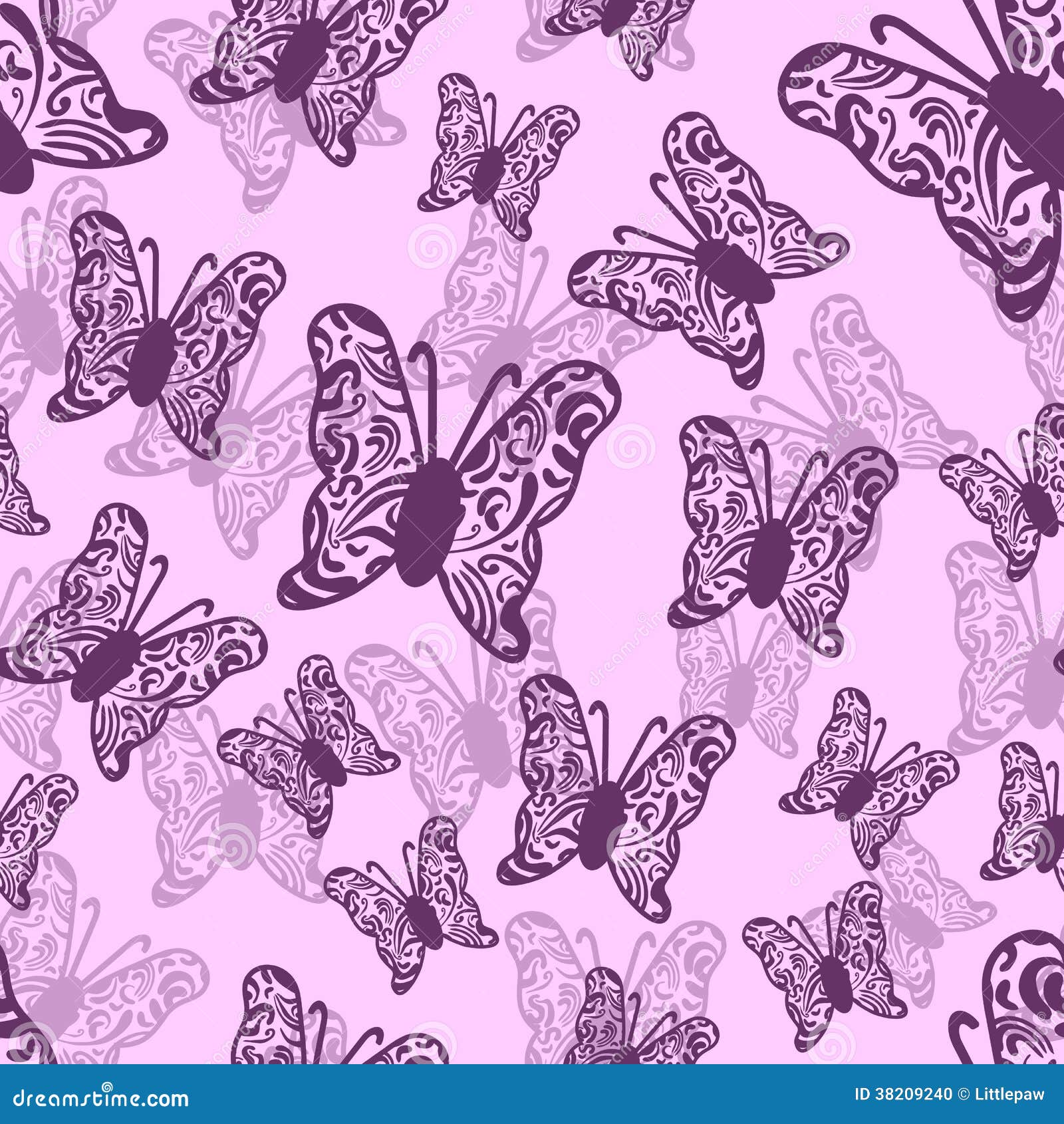 Seamless Pattern with Butterflies Stock Vector - Illustration of ...