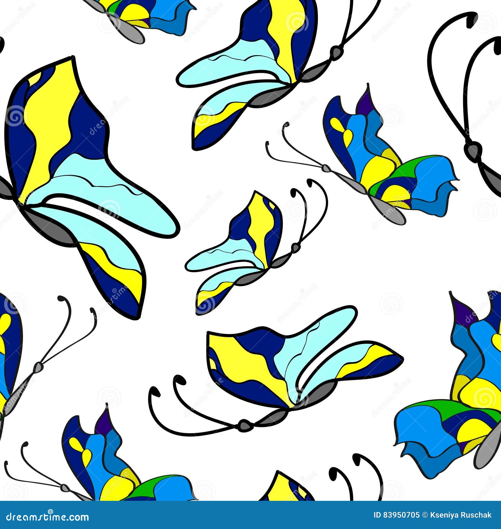 Seamless Pattern with Butterfly Stock Vector - Illustration of ...