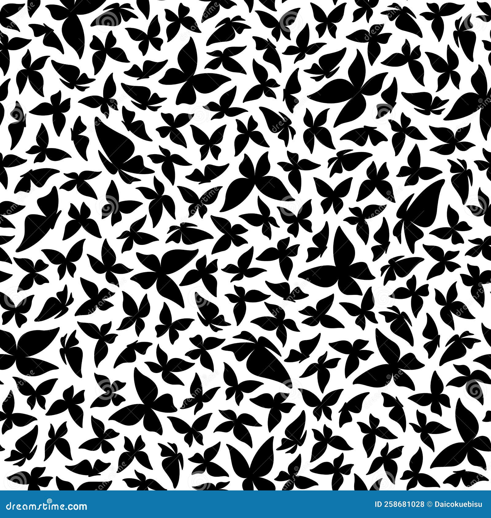 Seamless Pattern with Butterfly Silhouettes, Stock Vector ...