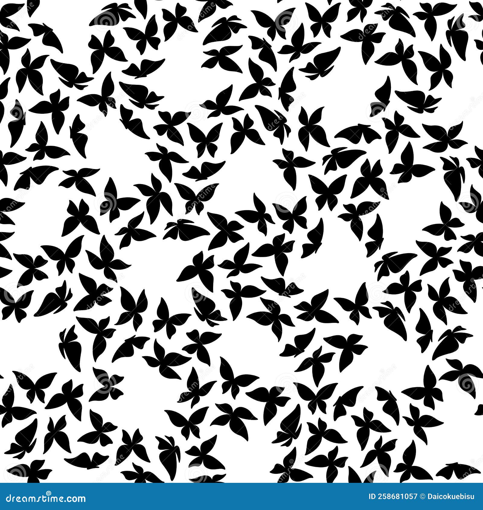 Seamless Pattern with Butterfly Silhouettes, Stock Illustration ...